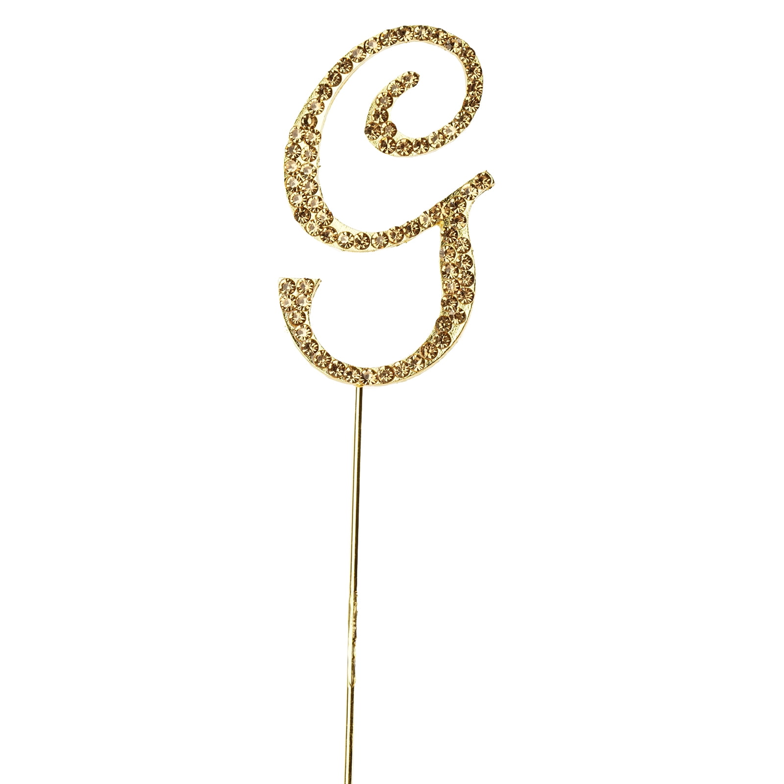 BalsaCircle Letter G Cake Topper 2.5" Gold Rhinestone Personalized ...