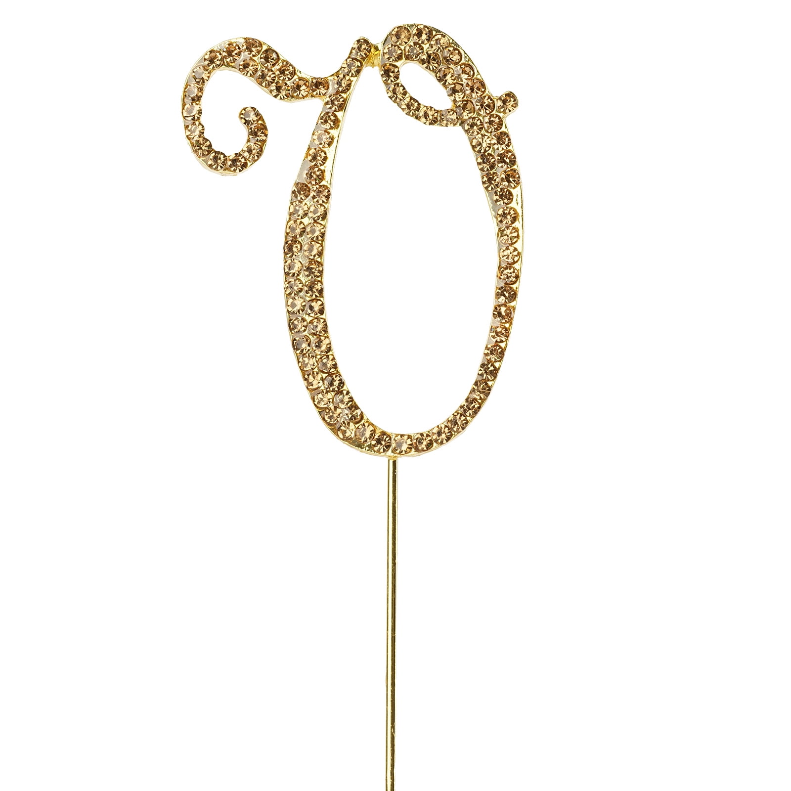 BalsaCircle Letter V Cake Topper 2.5" Gold Rhinestone Personalized ...