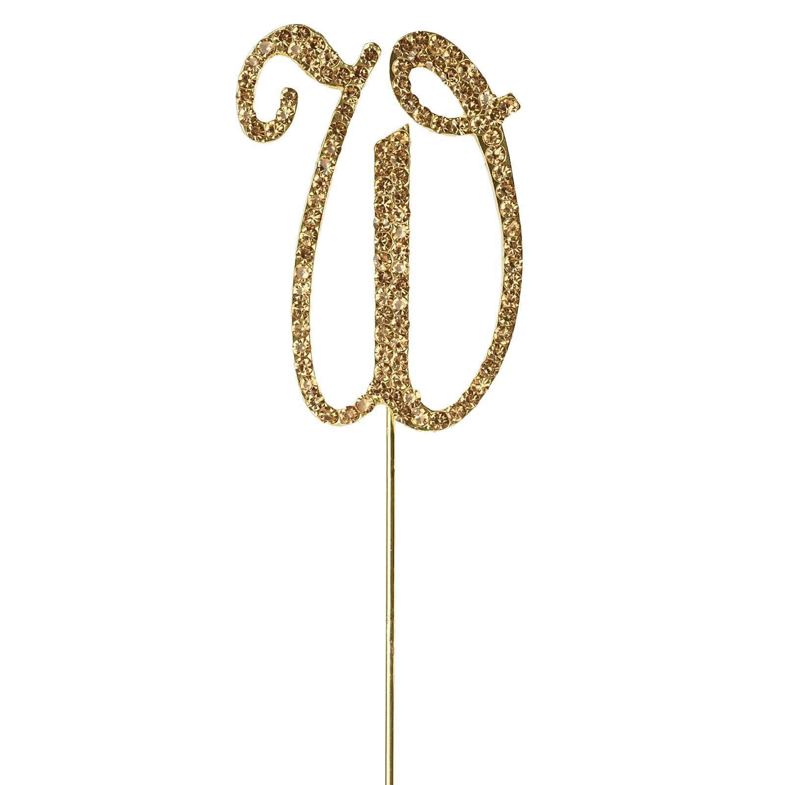 BalsaCircle Letter W Cake Topper 2.5" Gold Rhinestone Personalized ...