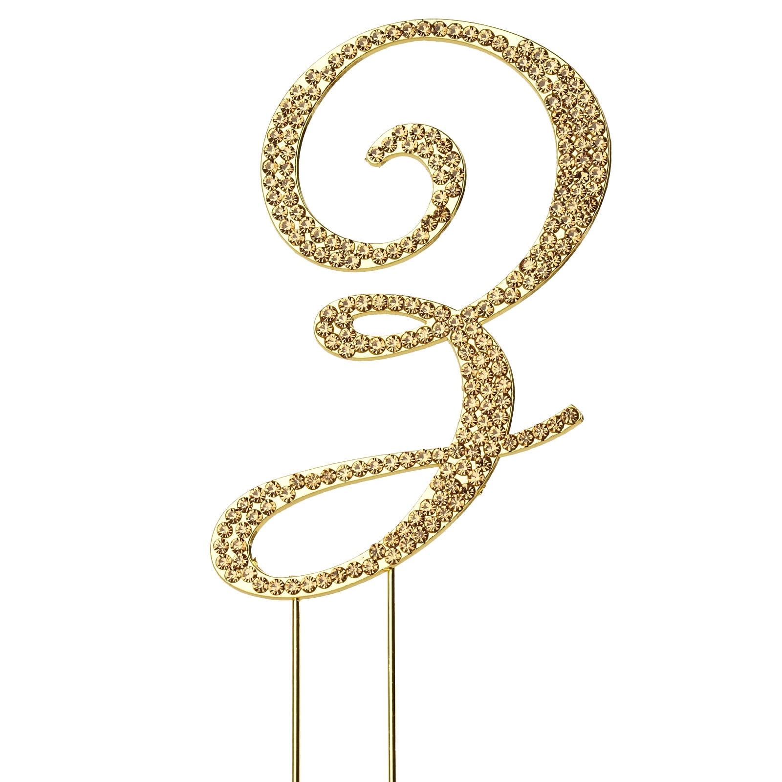 BalsaCircle Letter Z Cake Topper 4.5" Gold Rhinestone Personalized ...