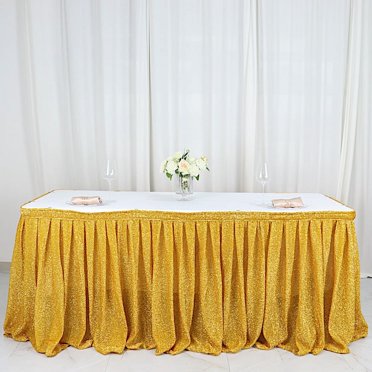 8' Fitted Polyester Double Pleated Table Skirting Cover w/Top Topper 21 ...