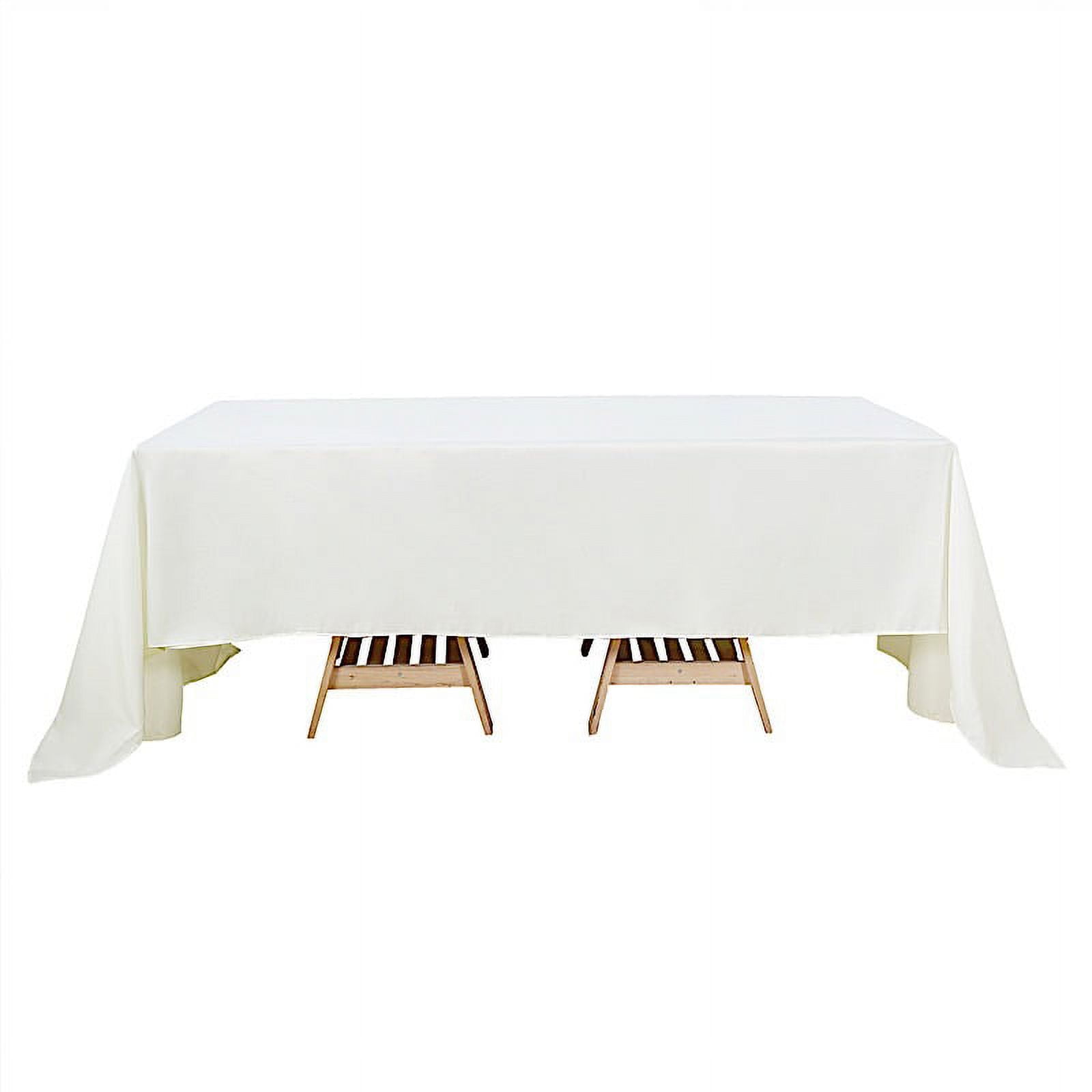 BalsaCircle 10 Pieces 60" x 126" Ivory Rectangle Polyester Tablecloths ...