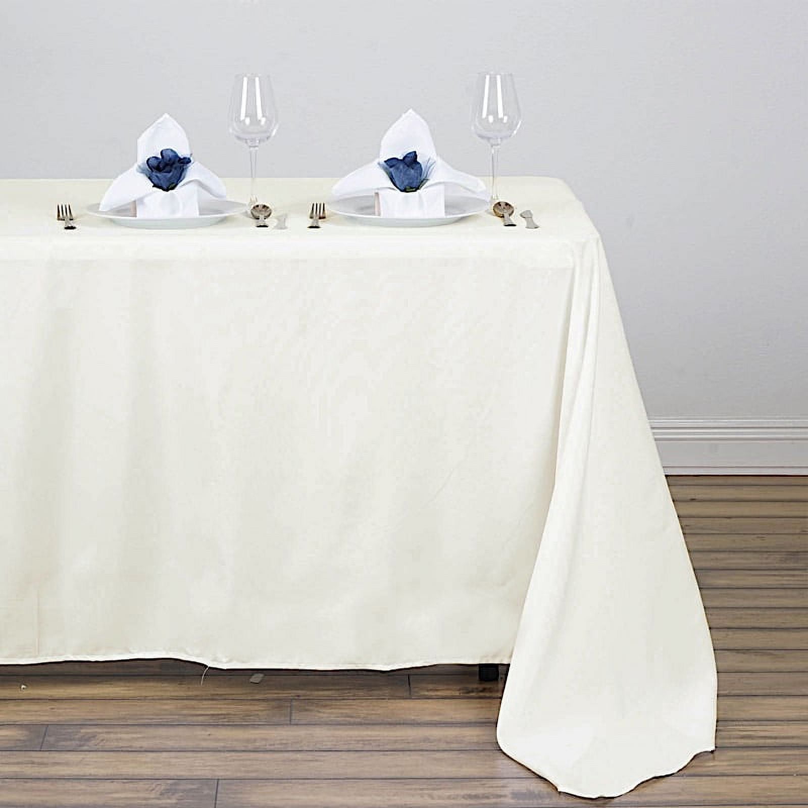 BalsaCircle 6 Pieces 54" x 96" Ivory Rectangle Polyester Tablecloths ...