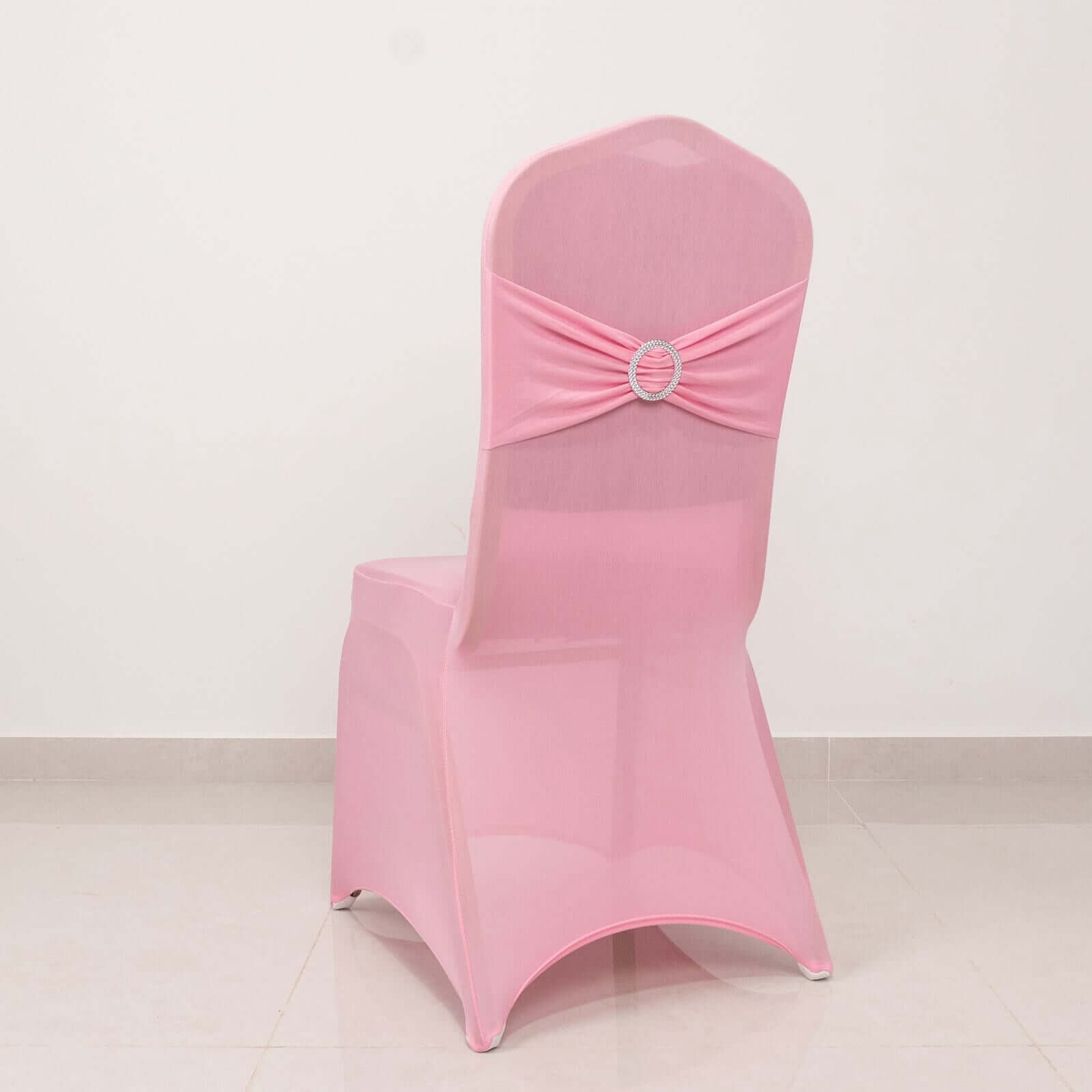 Balsa Circle Pink Spandex Stretchable Banquet Solid Chair Covers ...