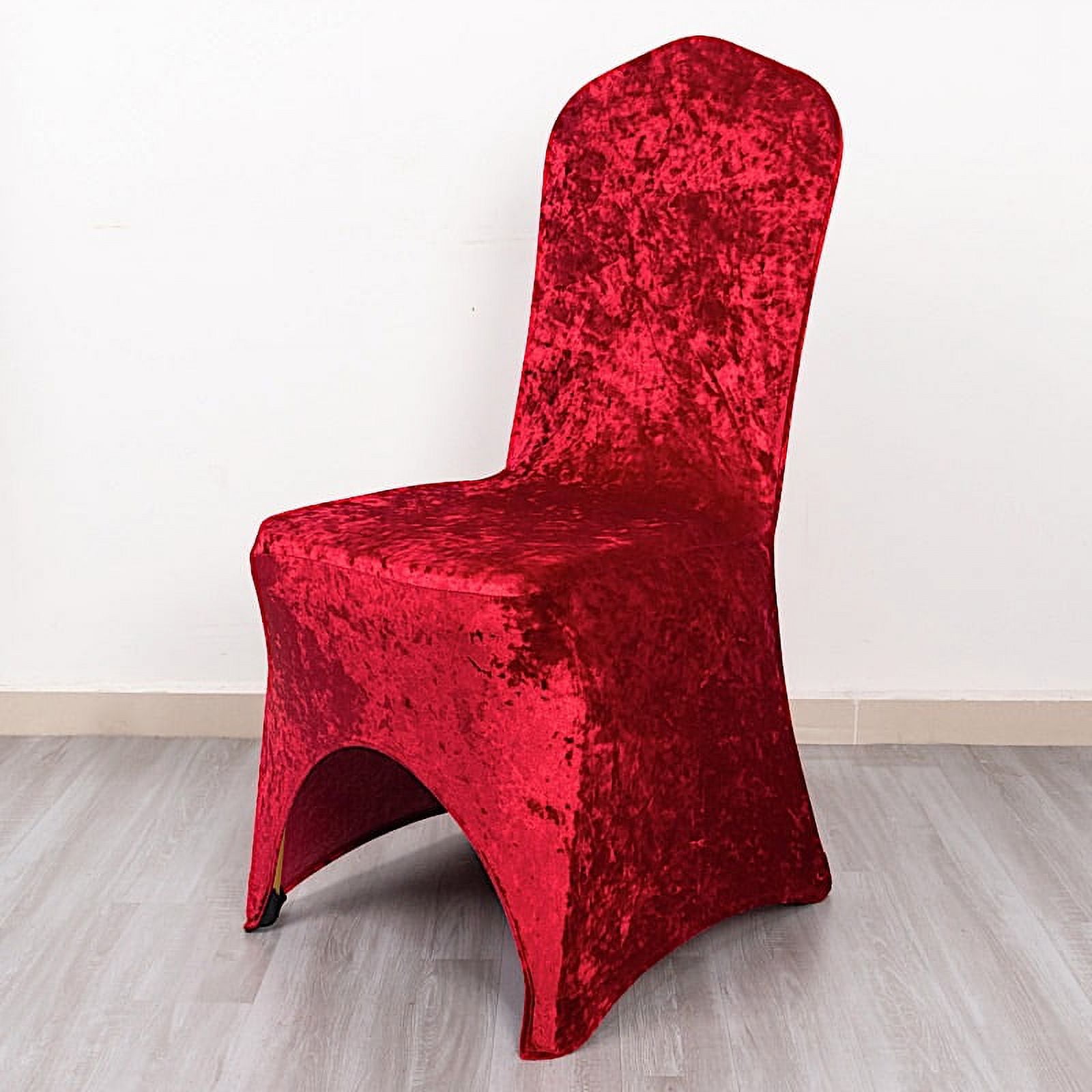 BalsaCircle Red Fitted Spandex Crushed Velvet Stretchable Banquet Chair ...