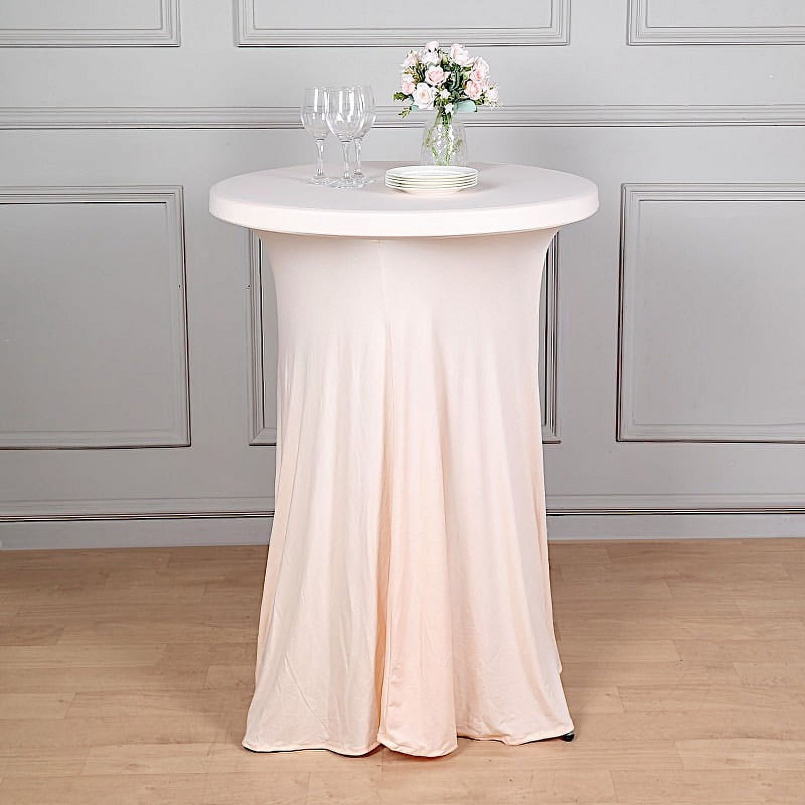 BalsaCircle Rose Gold Cocktail Table Cover Natural Wavy Drapes Spandex ...