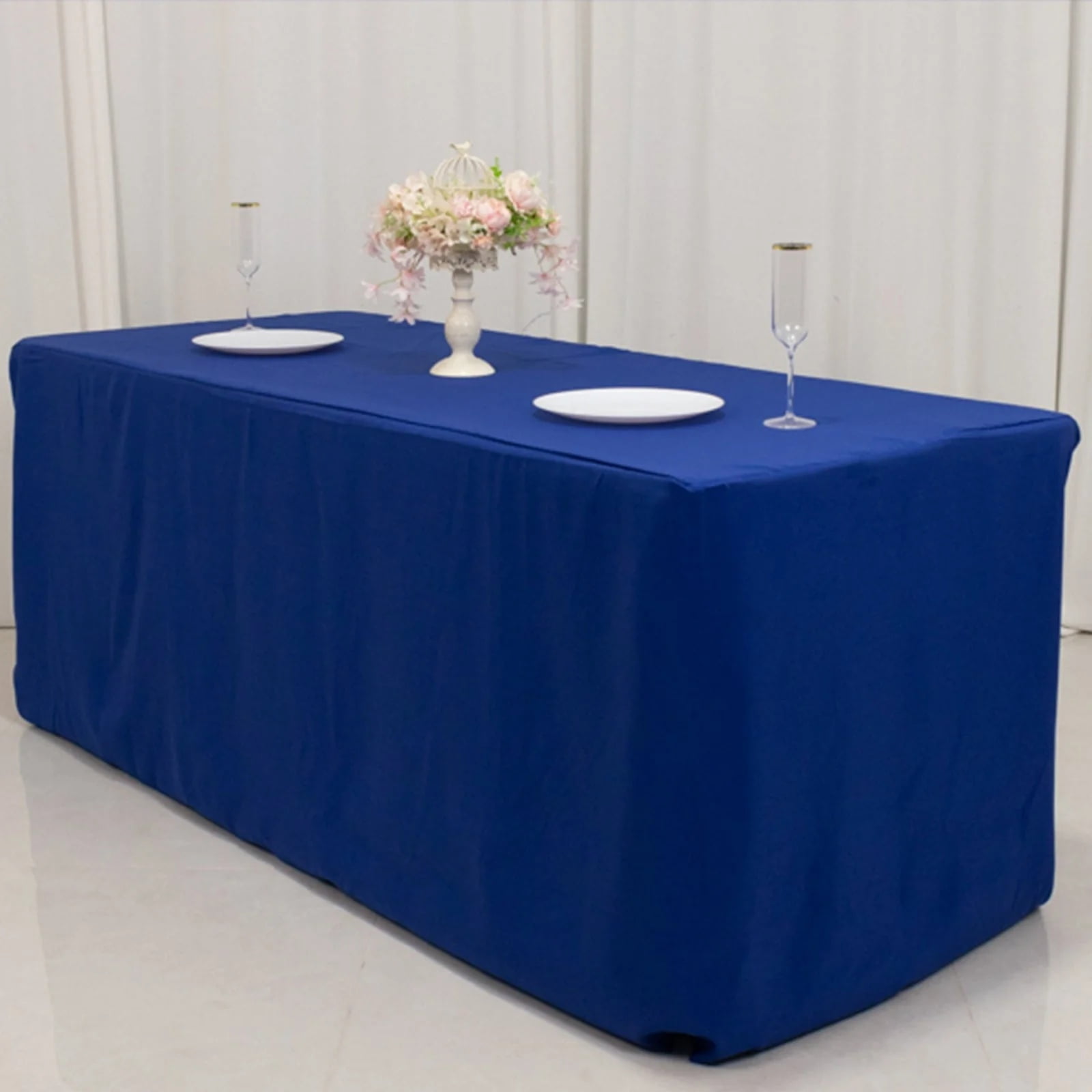 BalsaCircle Royal Blue 6 feet Fitted Premium Polyester Rectangle ...