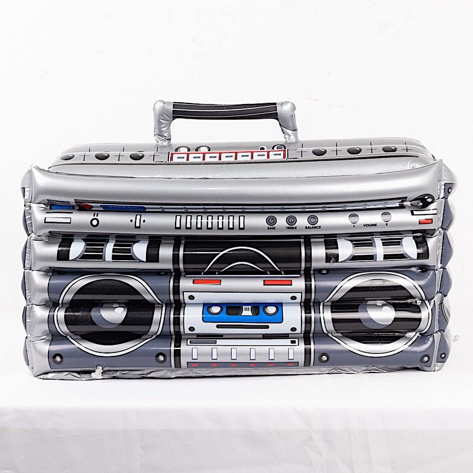 Balsa Circle Silver Inflatable Boom Box Party Beverage Cooler, 24x12 in ...