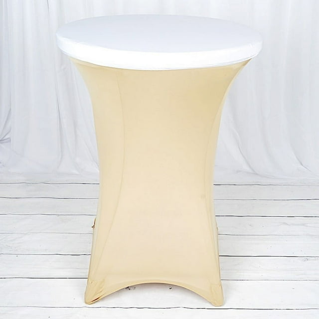 BalsaCircle White Fitted Spandex Cocktail Table Top Stretch Cover ...