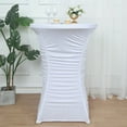 BalsaCircle White Round Cocktail Table Cover Ruched Pleated Spandex ...