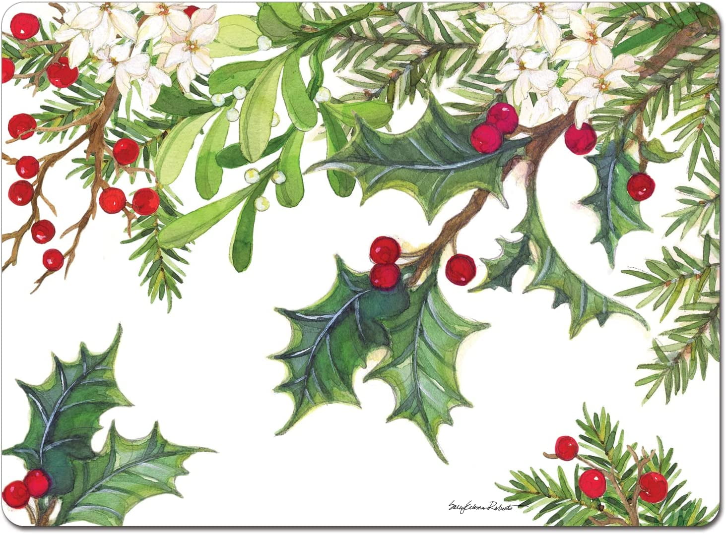 Balsam & Berries Decorative Hardboard Cork Back Tabletop Placemats 4 ...