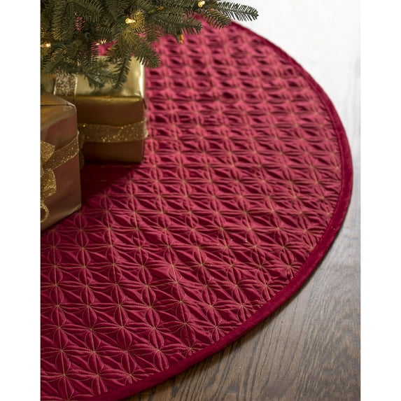 Balsam Hill Lancaster Quilted Christmas Tree Skirt - Reversible Tree ...
