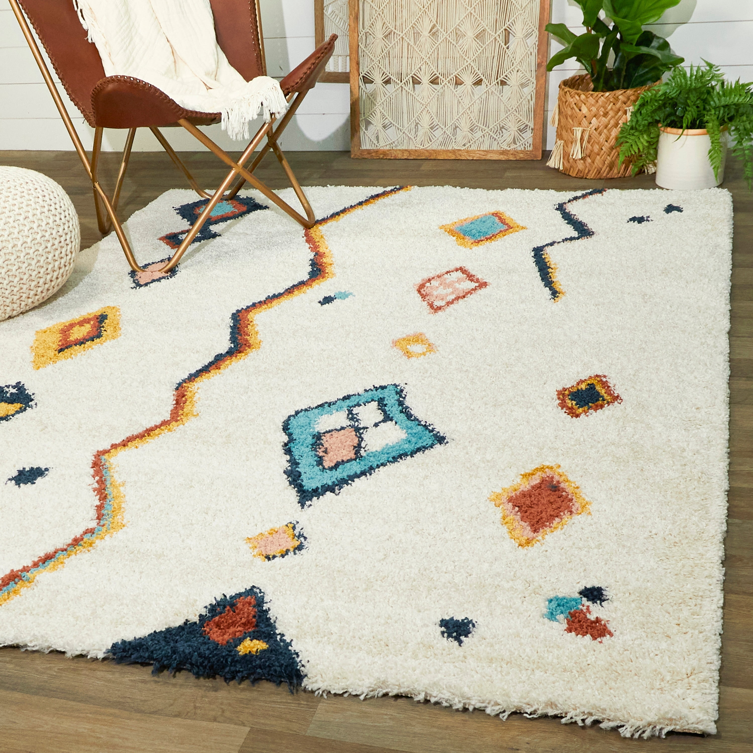 Balta Backstedt Bohemian Stripe Shag Area Rug 2'7" x 7' Runner 8 ...