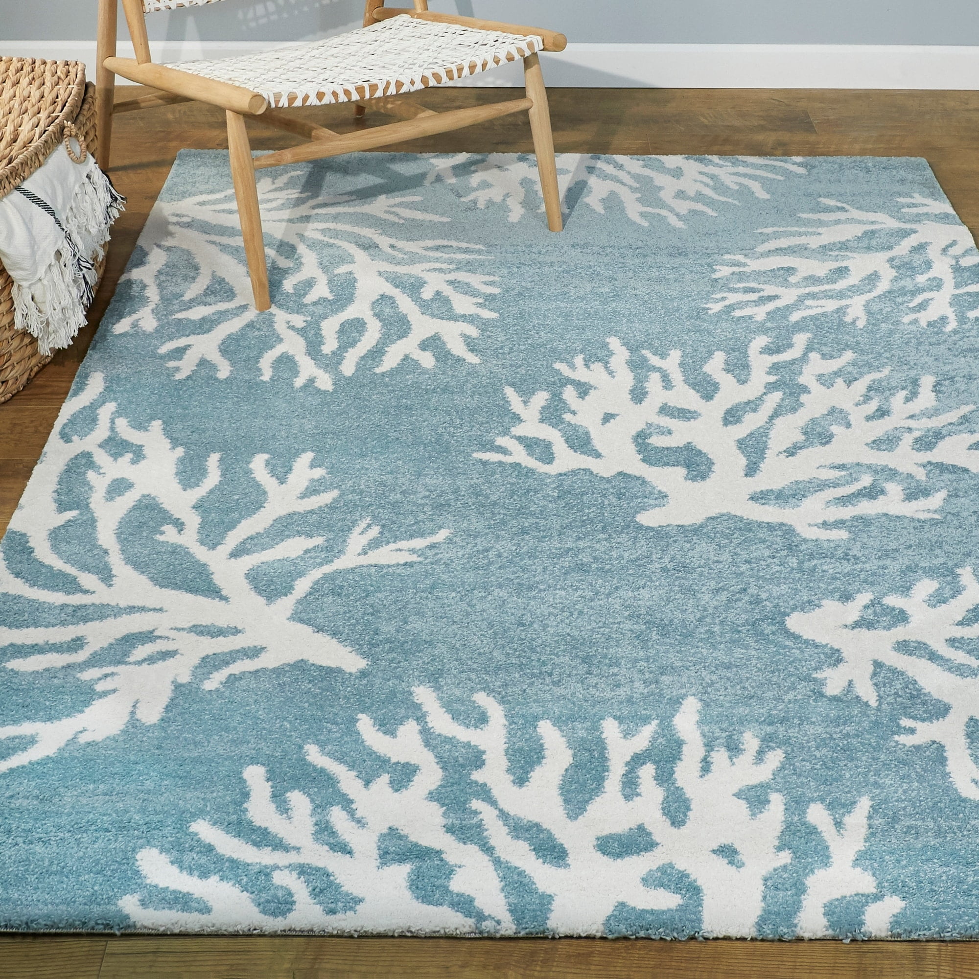 Caistor Coastal Coral Print Area Rug - Walmart.com