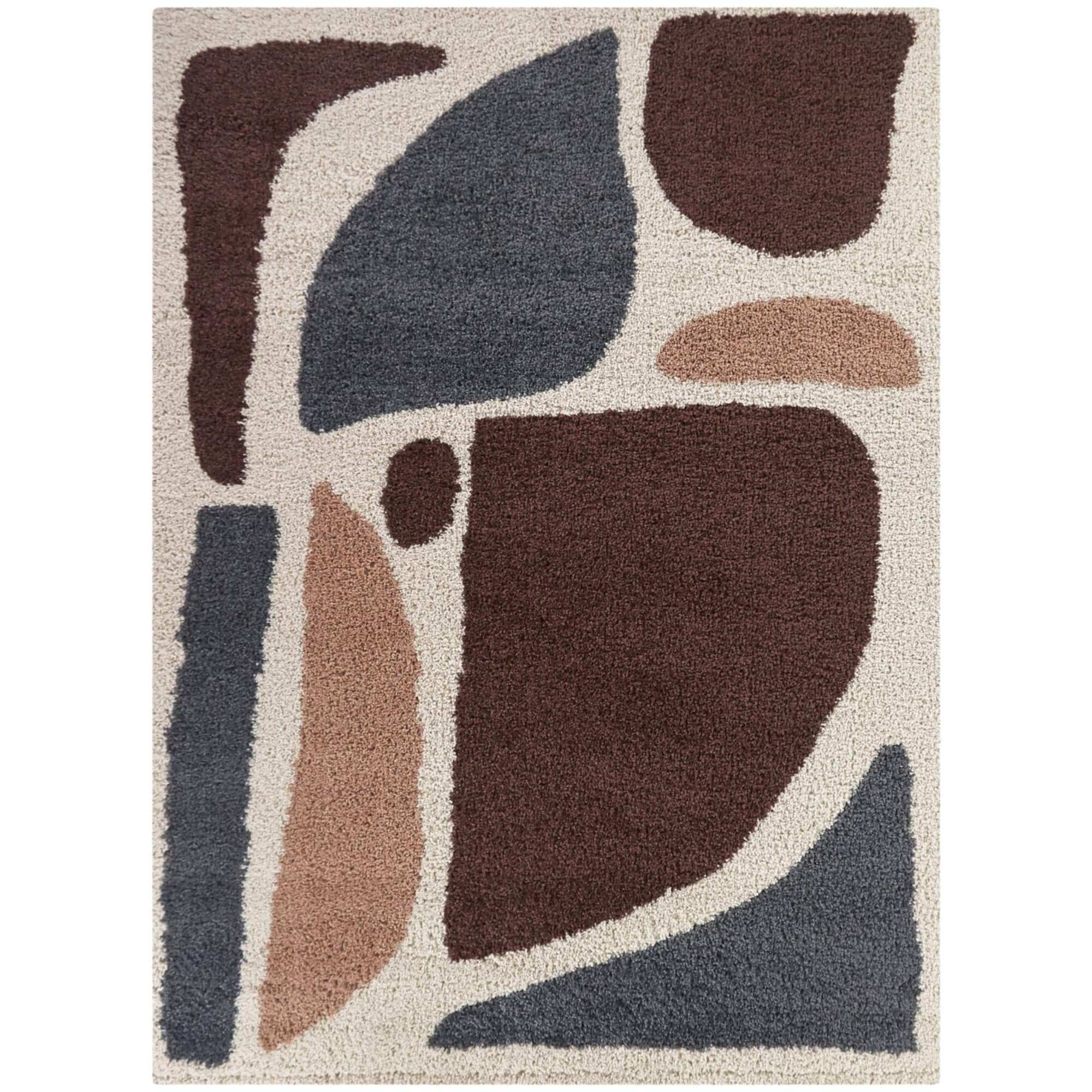 Balta Cesare Abstract Shag Area Rug 5'3" x 7' - Burgundy - Walmart.com