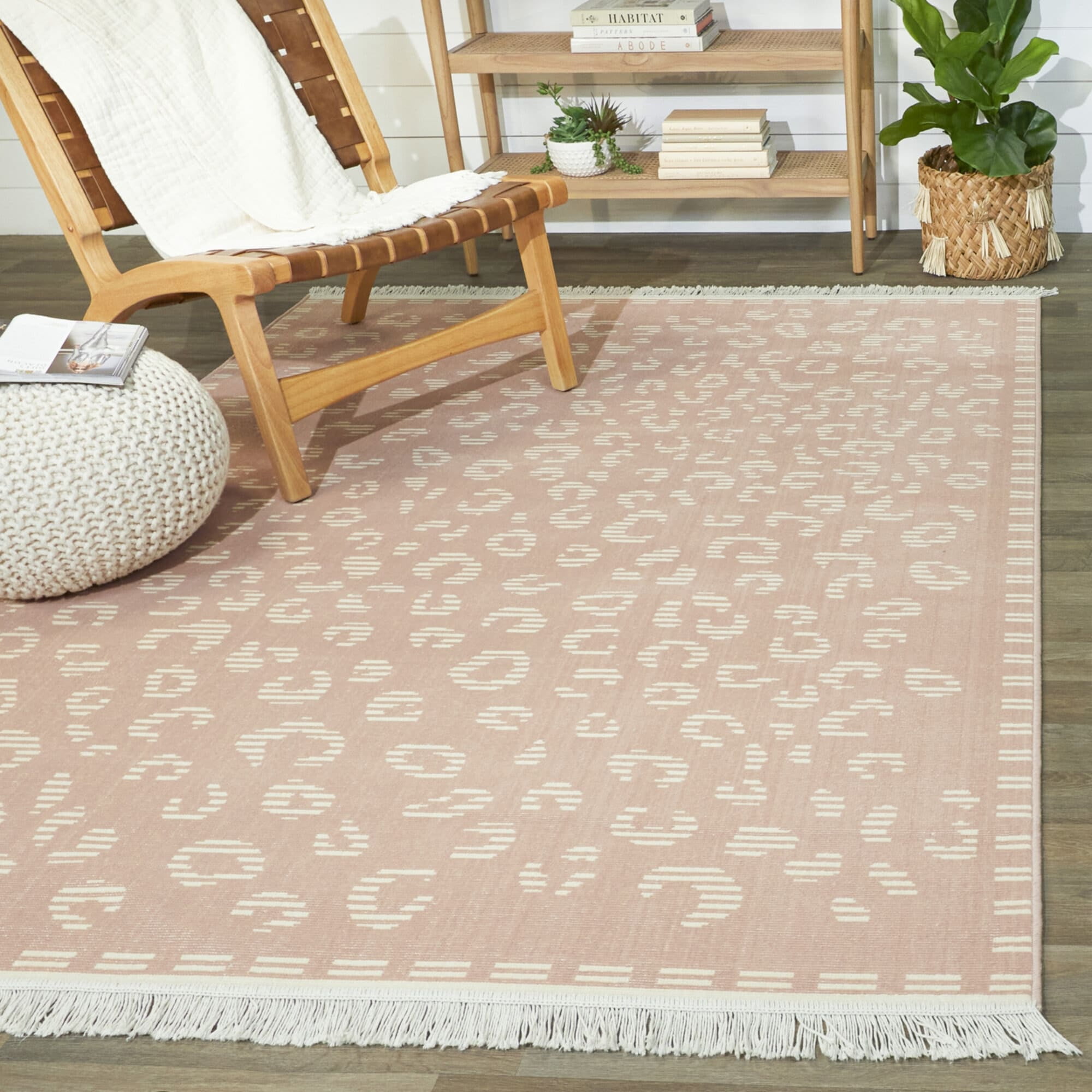Balta Emerson Leopard Print Recycled Area Rug Pink 7'10" x 10' 8' x 10 ...