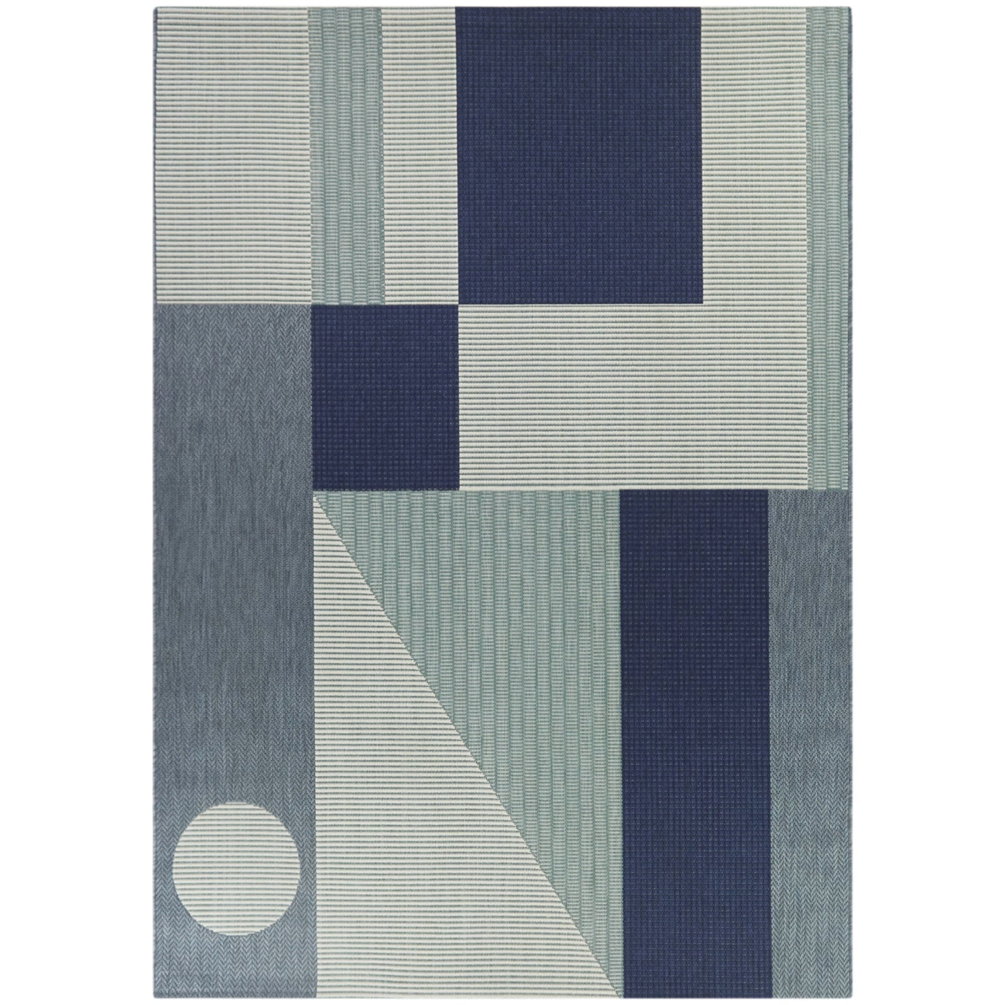 Balta Galvin Modern Geometric Indoor/Outdoor Area Rug 5'3" x 7' - Blue - Walmart.com