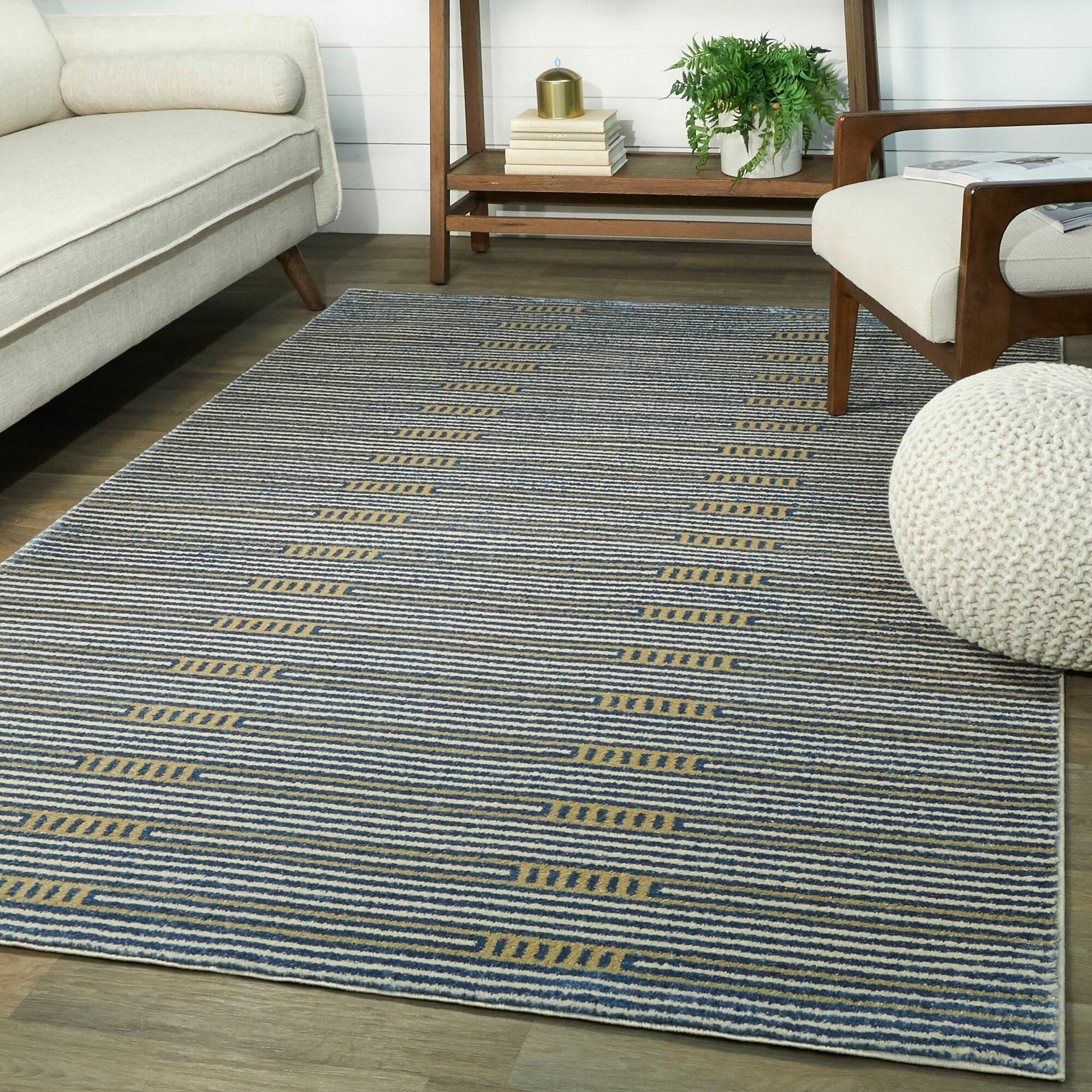 Balta Gervas Contemporary Striped Area Rug Cream 7'10" x 10' 8' x 10 ...