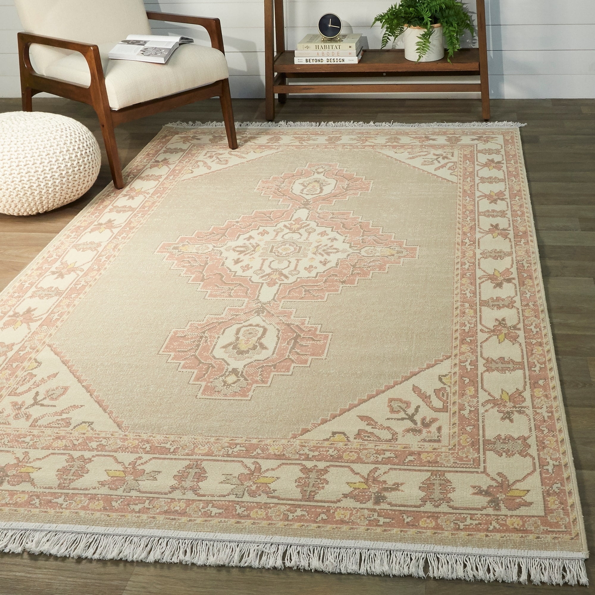Balta Halstead Medallion Border Recycled Area Rug Pink 7'10" x 10' 8' x ...