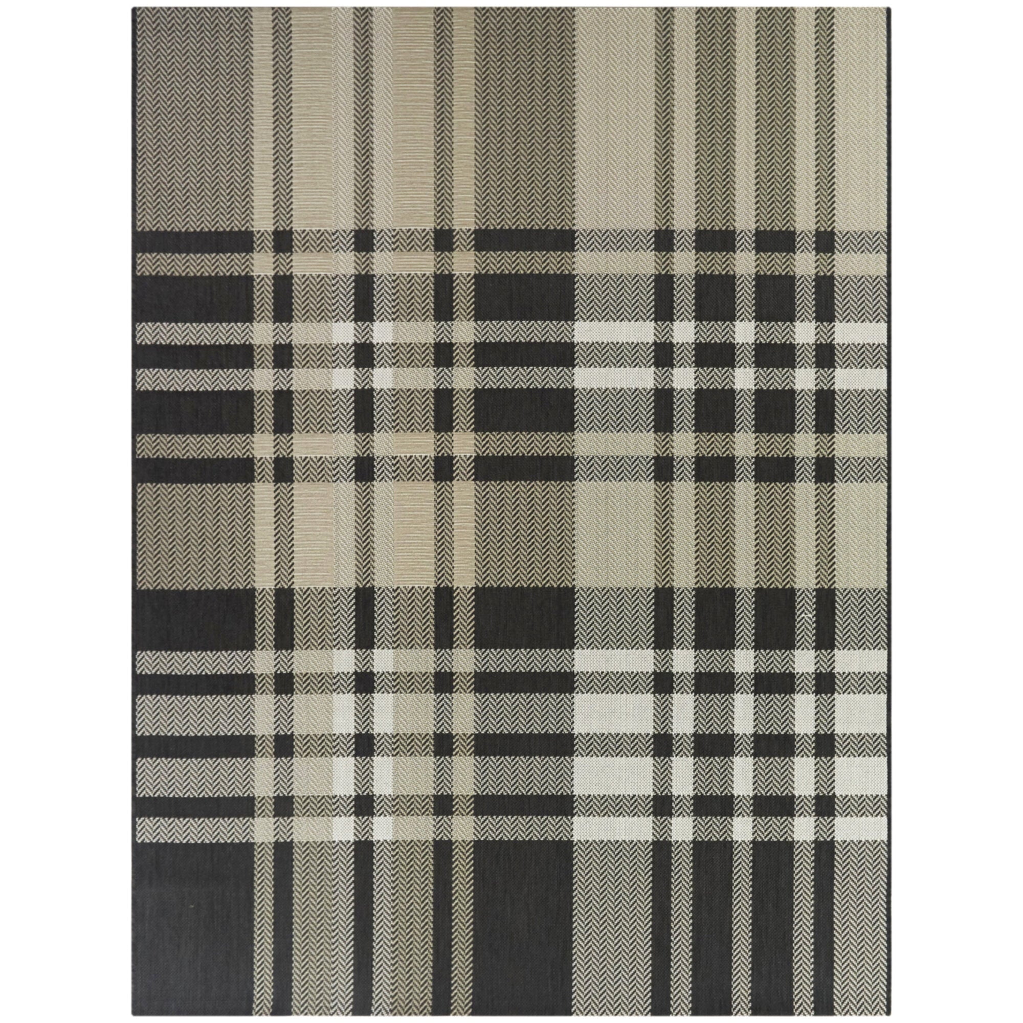 Balta Hamish Plaid Patio Indoor/Outdoor Area Rug 7'10" x 10' - Charcoal ...
