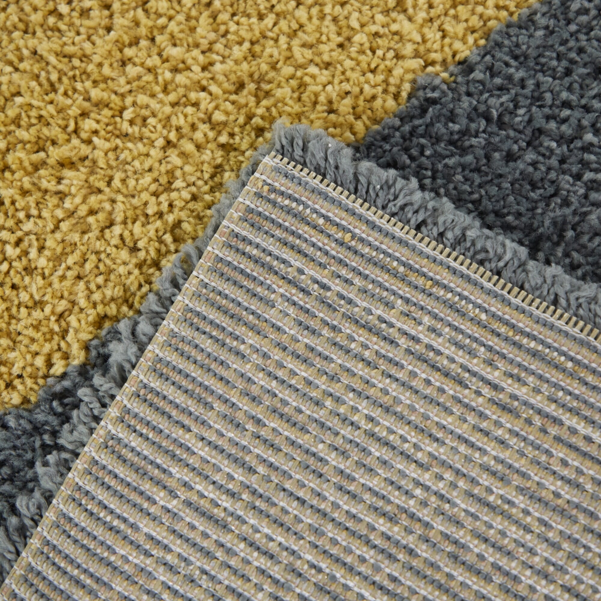 Balta Jordan Modern Color Block Shag Area Rug Mustard 7'10" x 10' 8' x ...