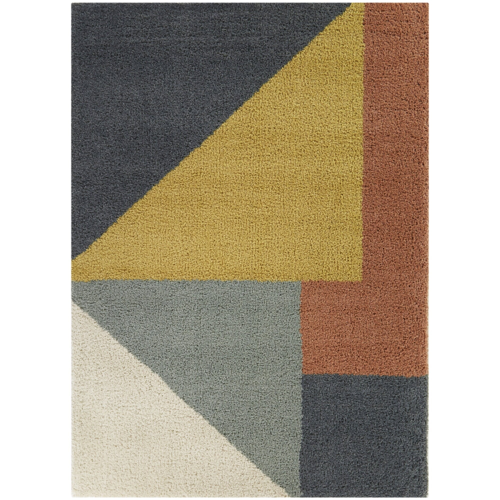 Balta Jordan Modern Color Block Shag Area Rug Mustard 8'9" x 12' 9' x ...
