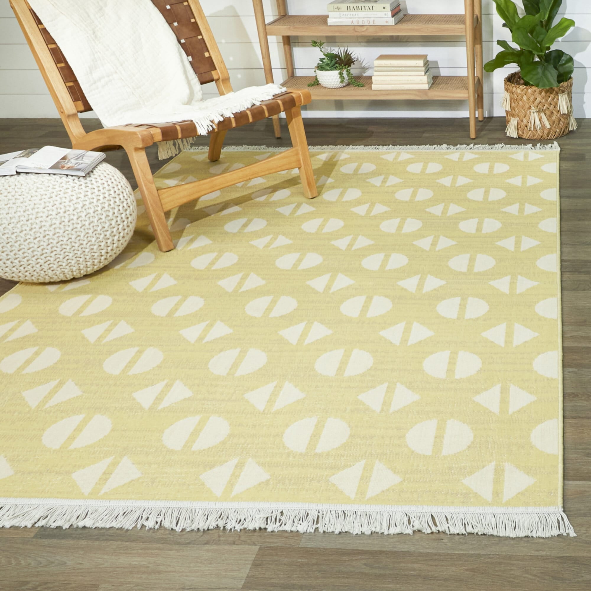 Balta Konrad Geometric Recycled Area Rug Yellow 5'3" x 7' 5' x 8 ...