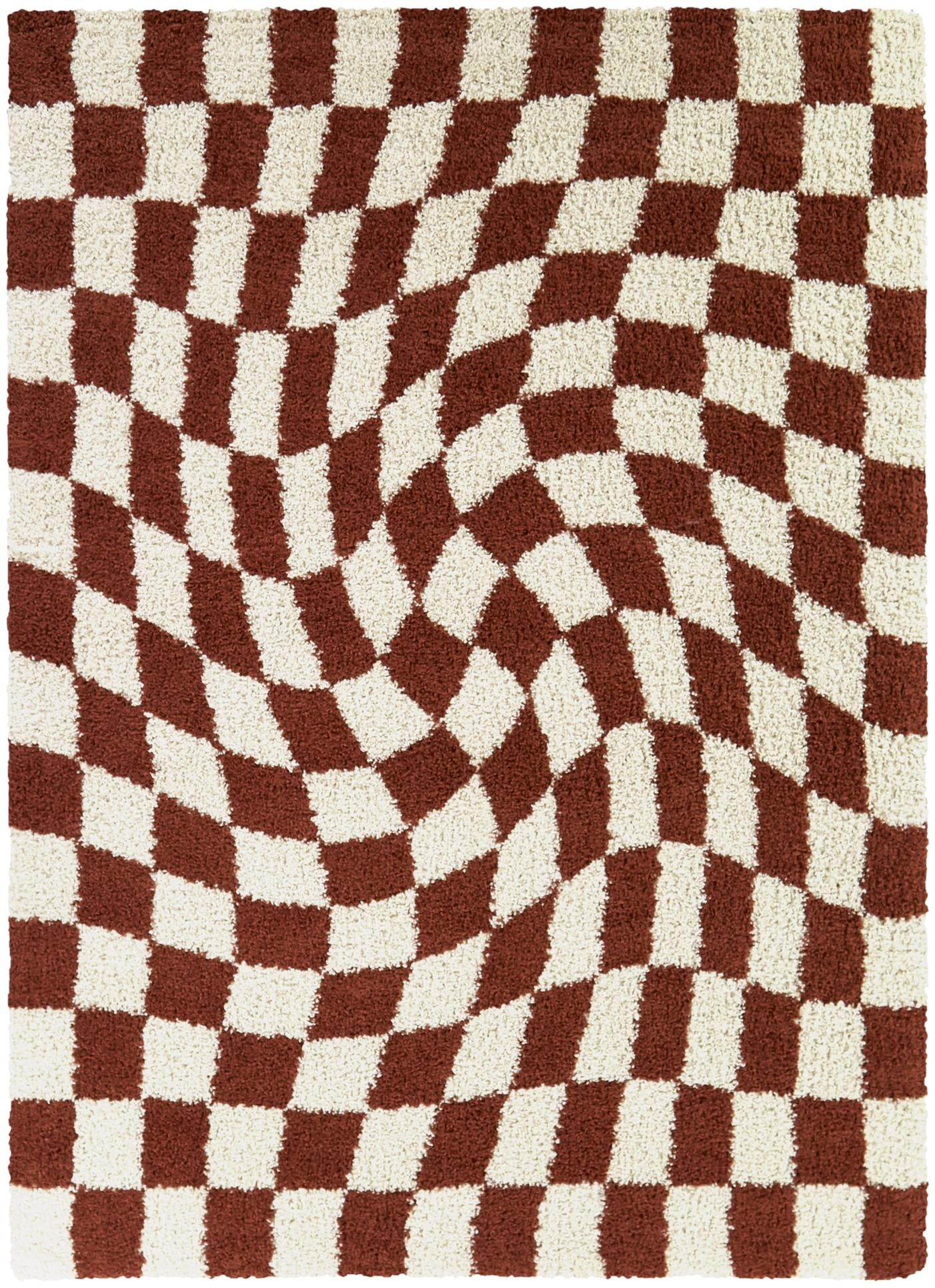 Balta Luther Modern Shag Area Rug 7'10" x 10' - Rust, Abstract ...