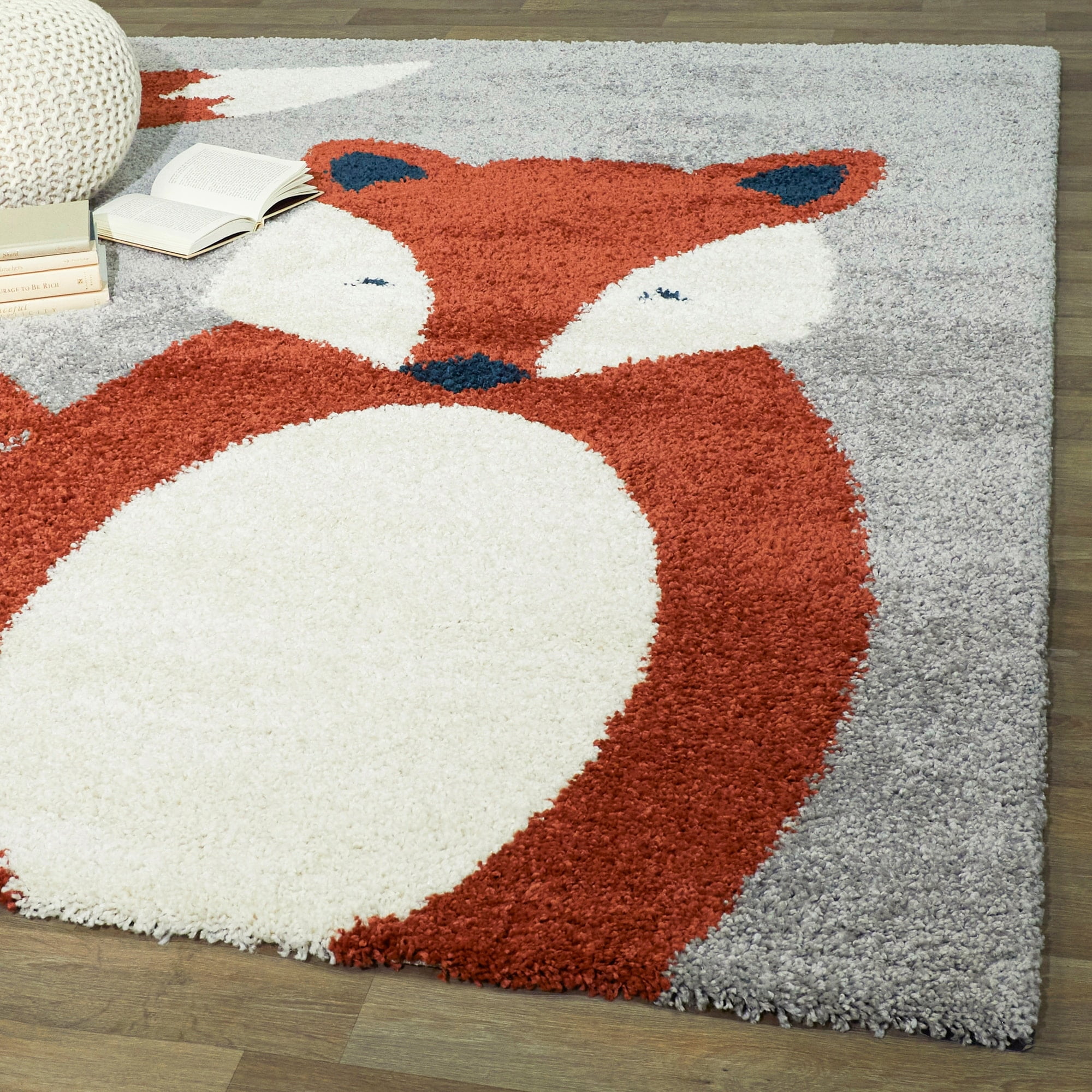 Balta Mod-Tod Fluffy Fox Kids Area Rug 3'11" x 5'7" 4' x 6' - Walmart.com