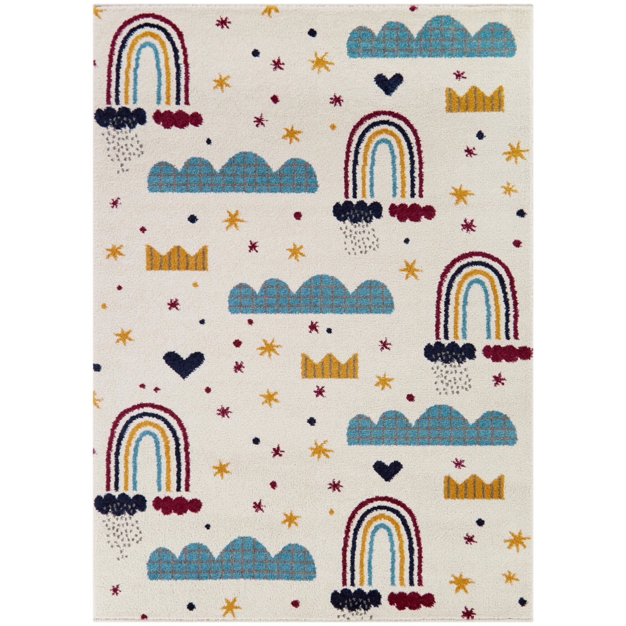 Balta Mod-Tod Leigh Kids Rainbow Area Rug 4'4" x 6' - Cream - Walmart.com
