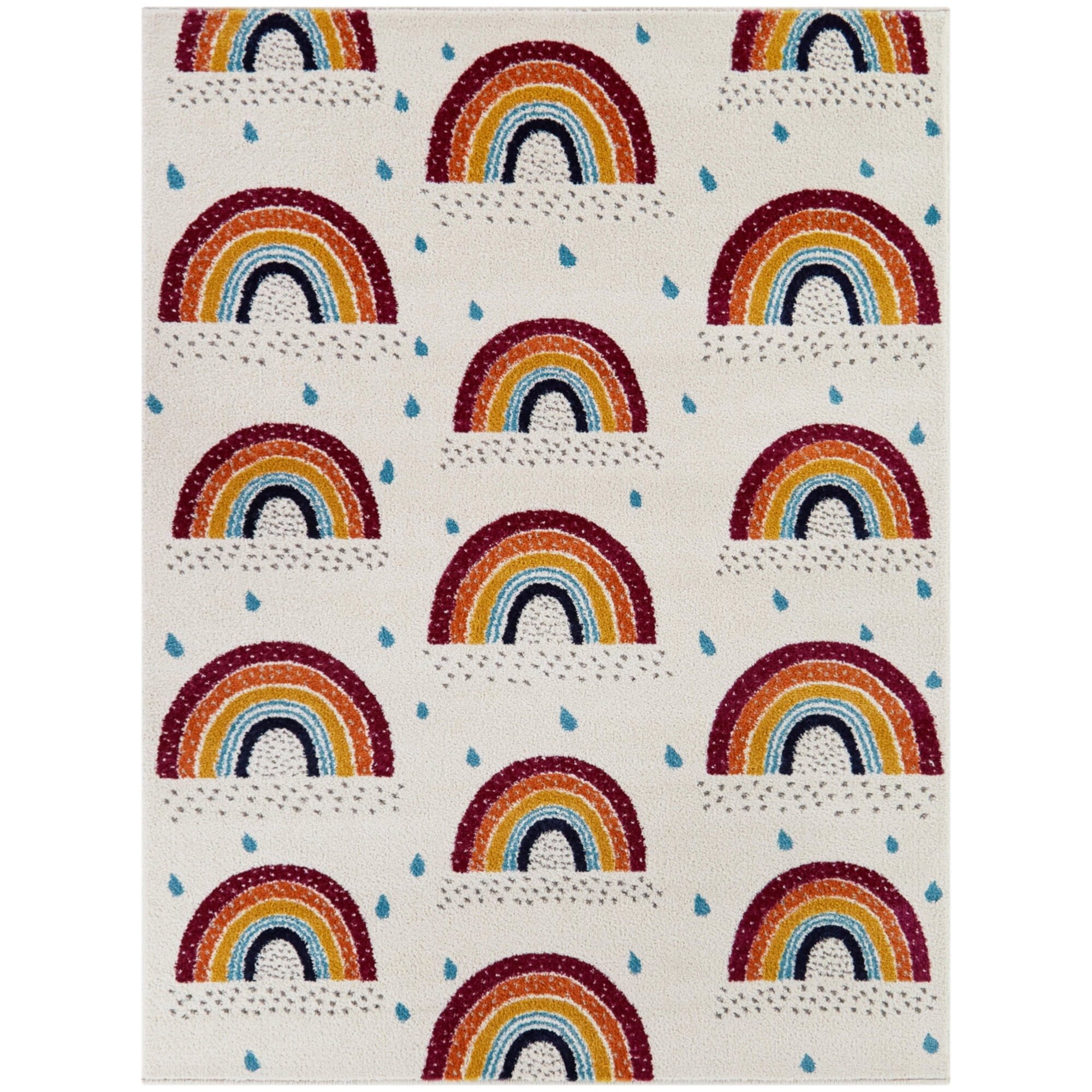 Balta Mod-Tod Mary Kids Rainbow Area Rug 5'3" x 7' - Cream - Walmart.com
