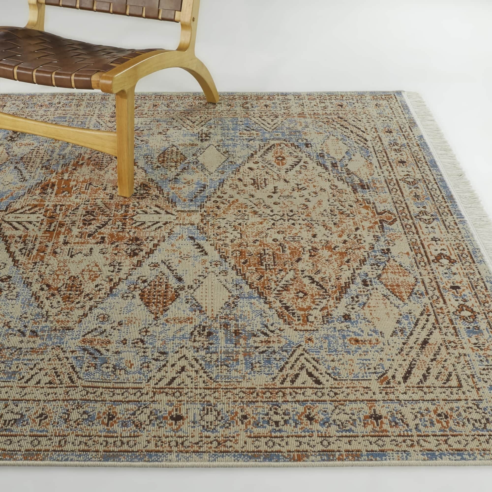 Balta Mona Vintage Medallion Recycled Area Rug Burnt Orange 5'3" x 7' 5 ...