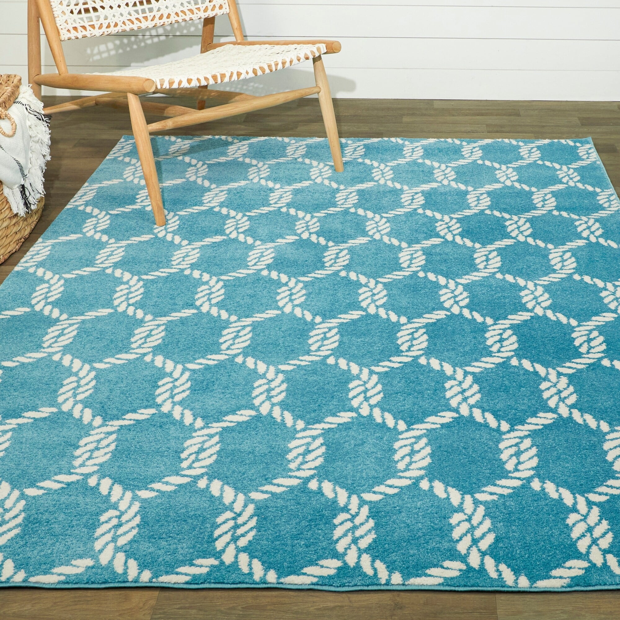 Balta Portman Nautical Trellis Area Rug Blue 7'10" x 10' 8' x 10' Teal ...