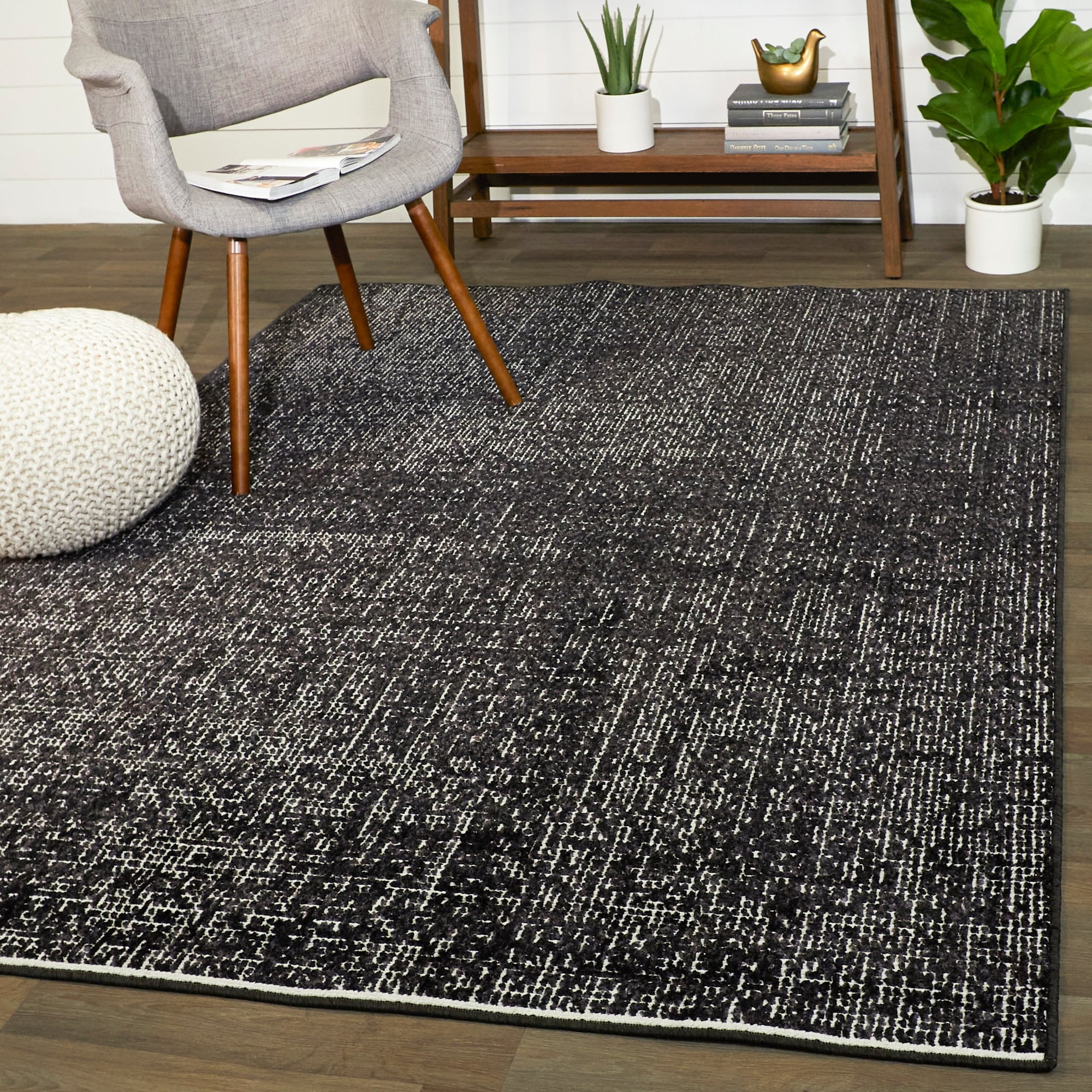Balta Riordan Flatweave Area Rug Charcoal 2'7" x 7' Runner 6' Runner, 8' Runner Silver - Walmart.com