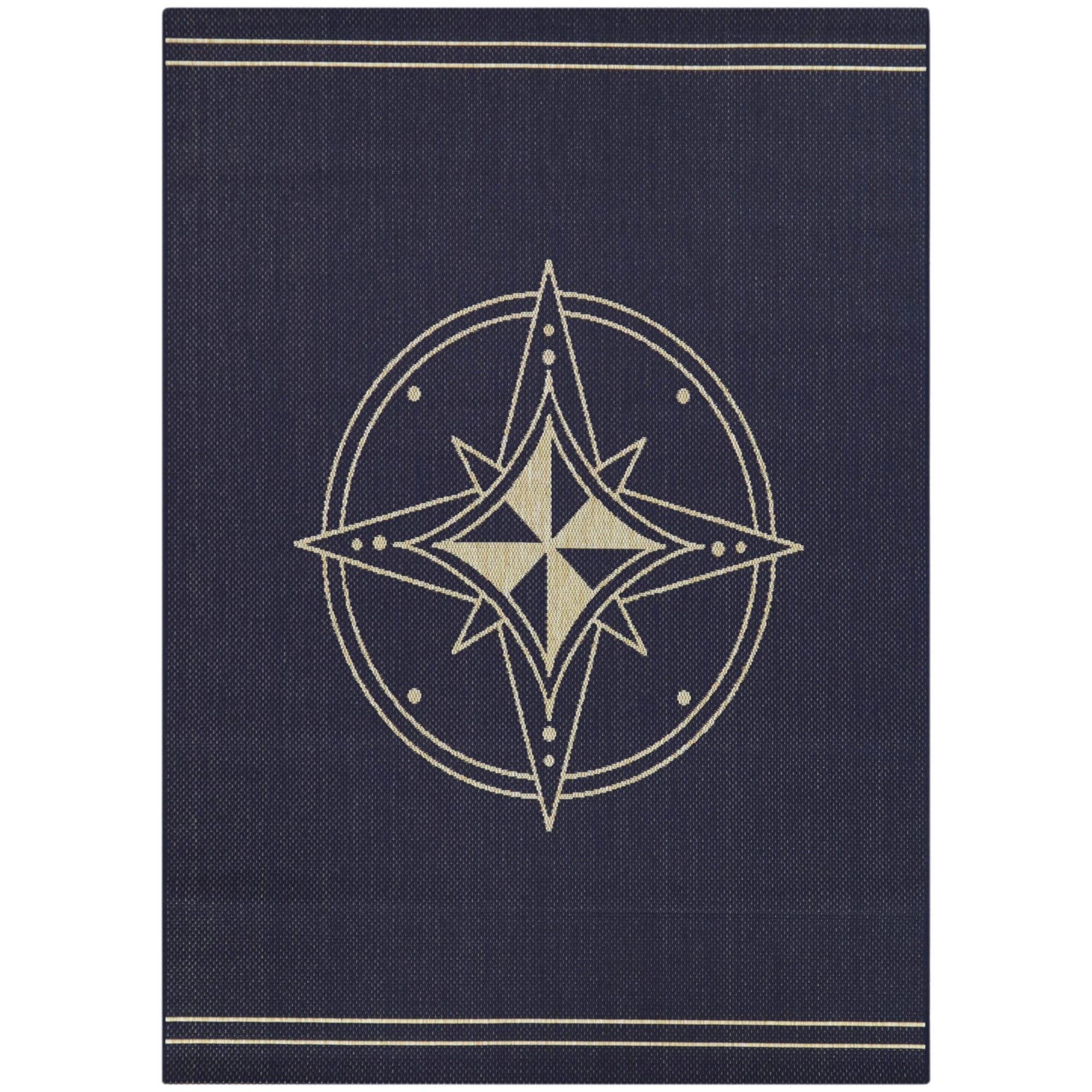 Balta Rozsa Nautical Compass Indoor/Outdoor Area Rug 5'3" x 7' - Navy ...