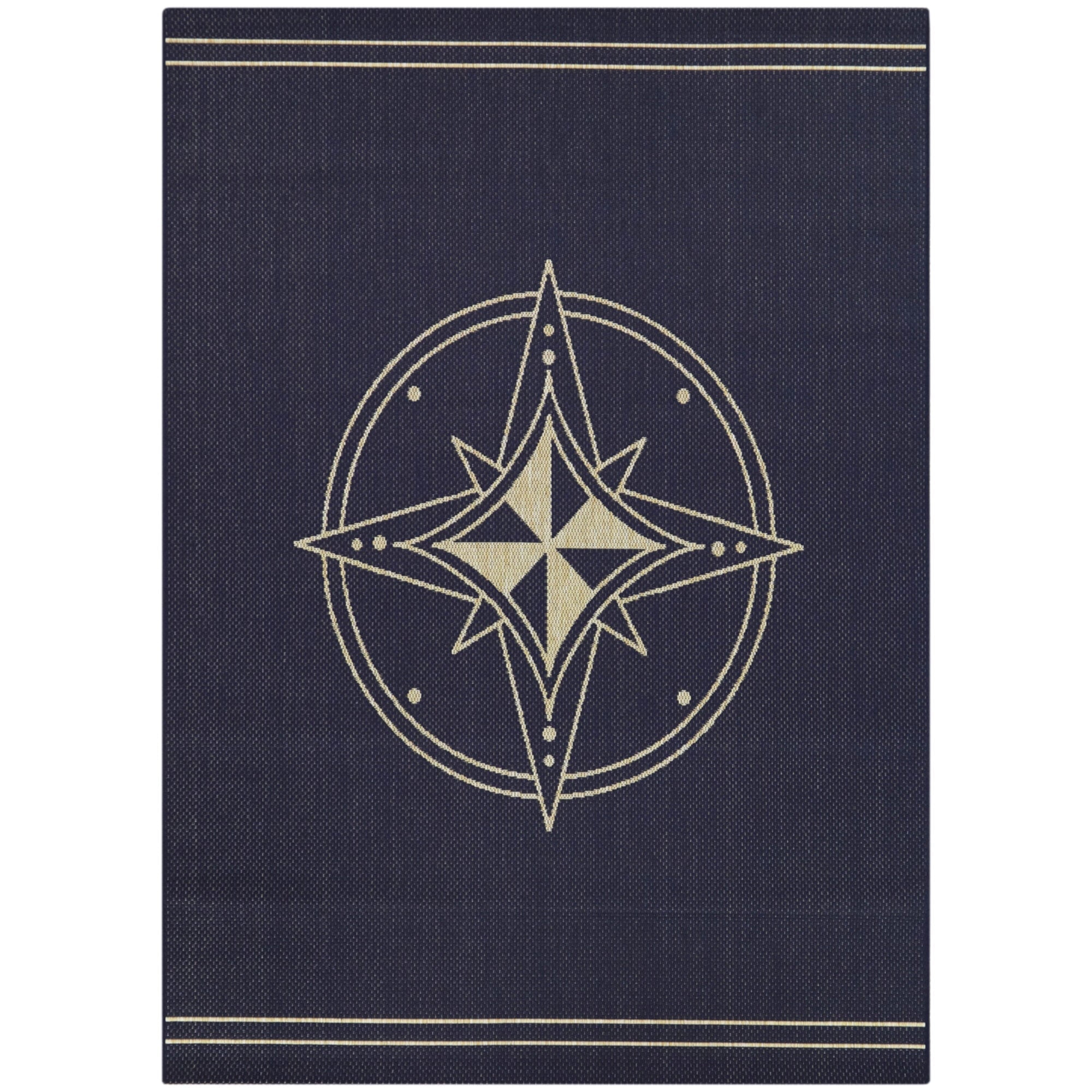 Balta Rozsa Nautical Compass Indoor/Outdoor Area Rug 7'10" x 10' - Navy ...