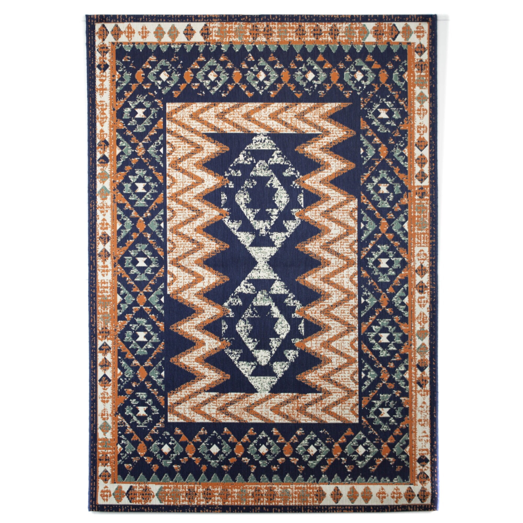 Balta US, Inc Augusto Border Indoor/Outdoor Area Rug Dark Blue 2' x 7 ...