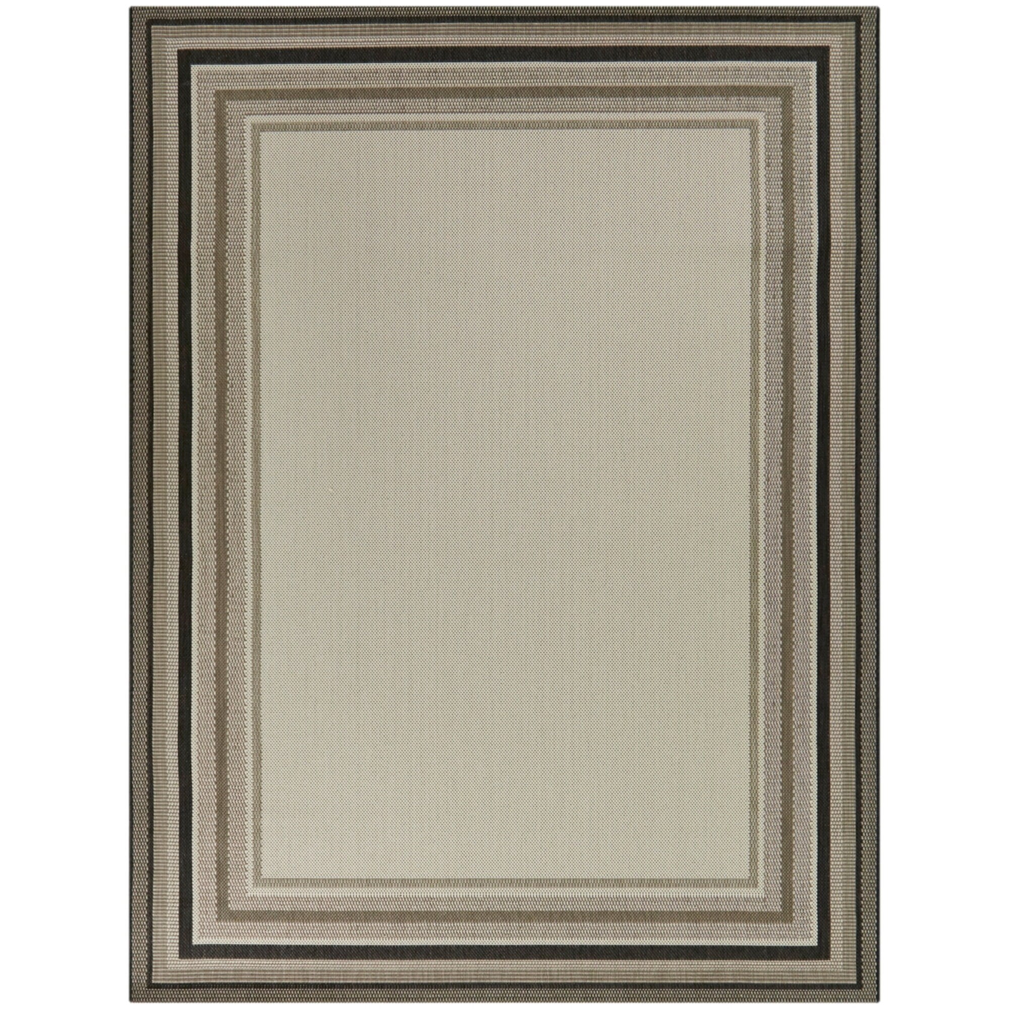 Balta US, Inc Kalena Bordered Indoor/Outdoor Area Rug Cream/Charcoal 7 ...