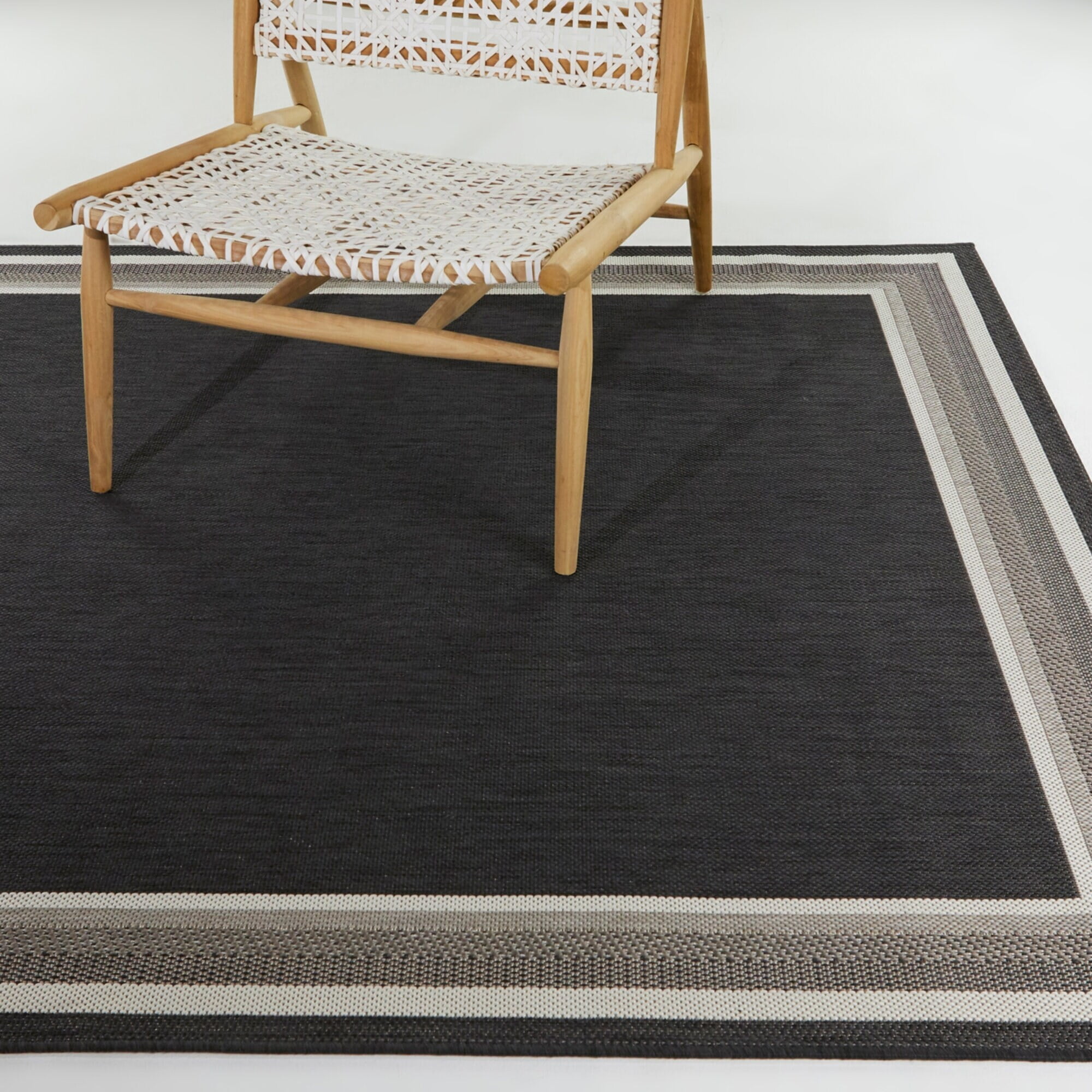 Balta US, Inc Oliver Striped Border Indoor/Outdoor Area Rug Charcoal 7 ...