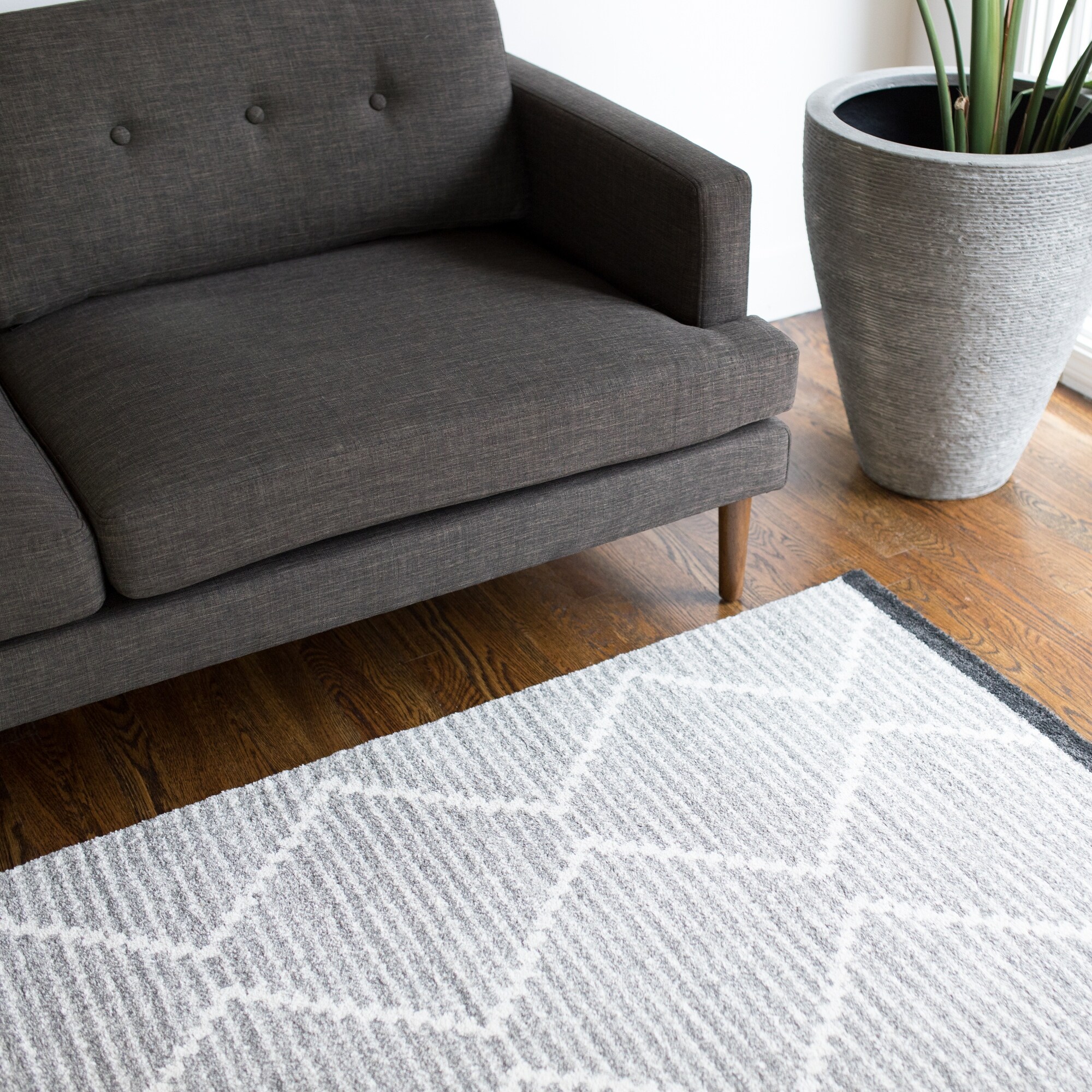 Balta US, Inc Oscar Modern Geometric Chevron Area Rug Grey 7'10" x 10 ...
