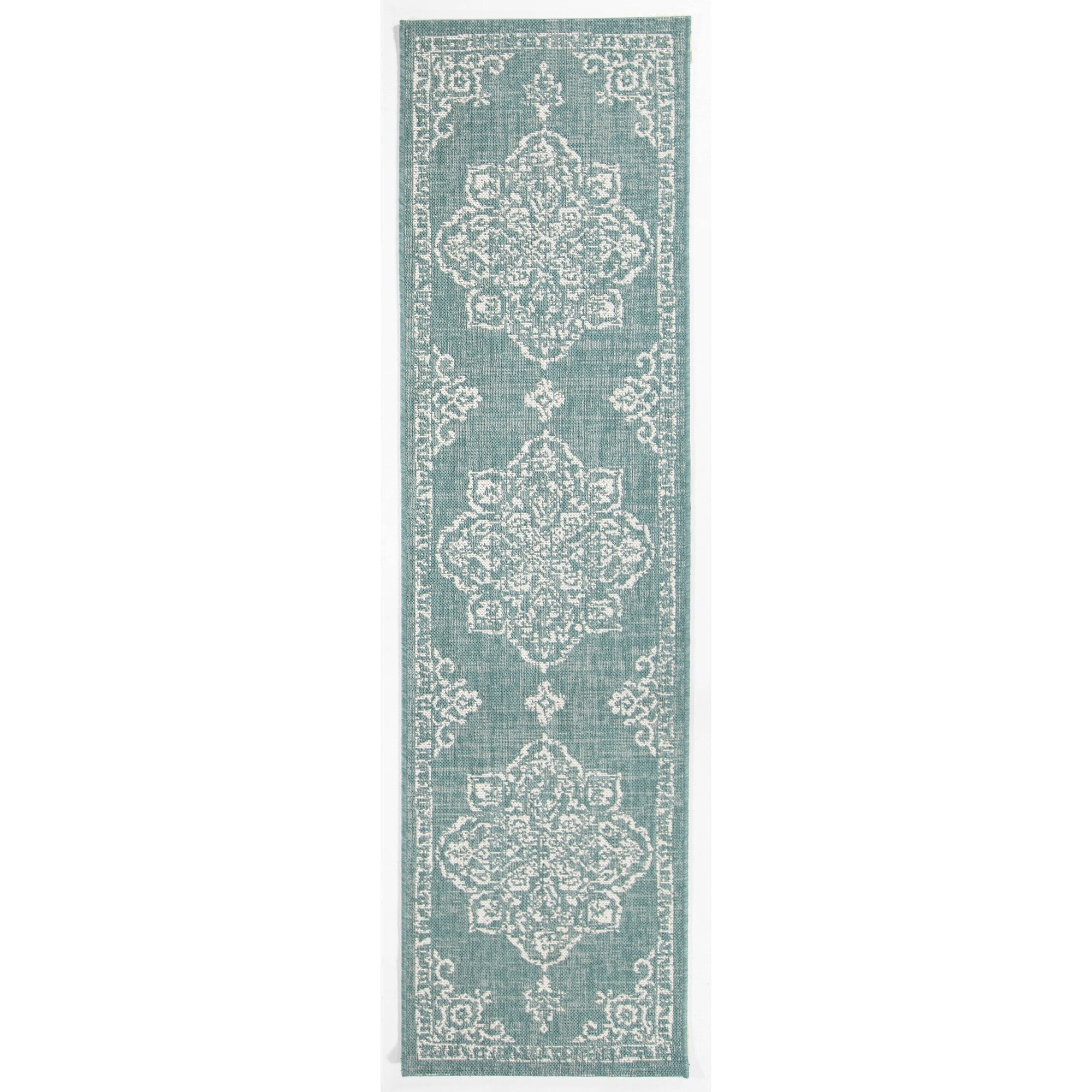 Balta US, Inc Ridha Medallion Indoor/Outdoor Area Rug Teal 2' x 7 ...
