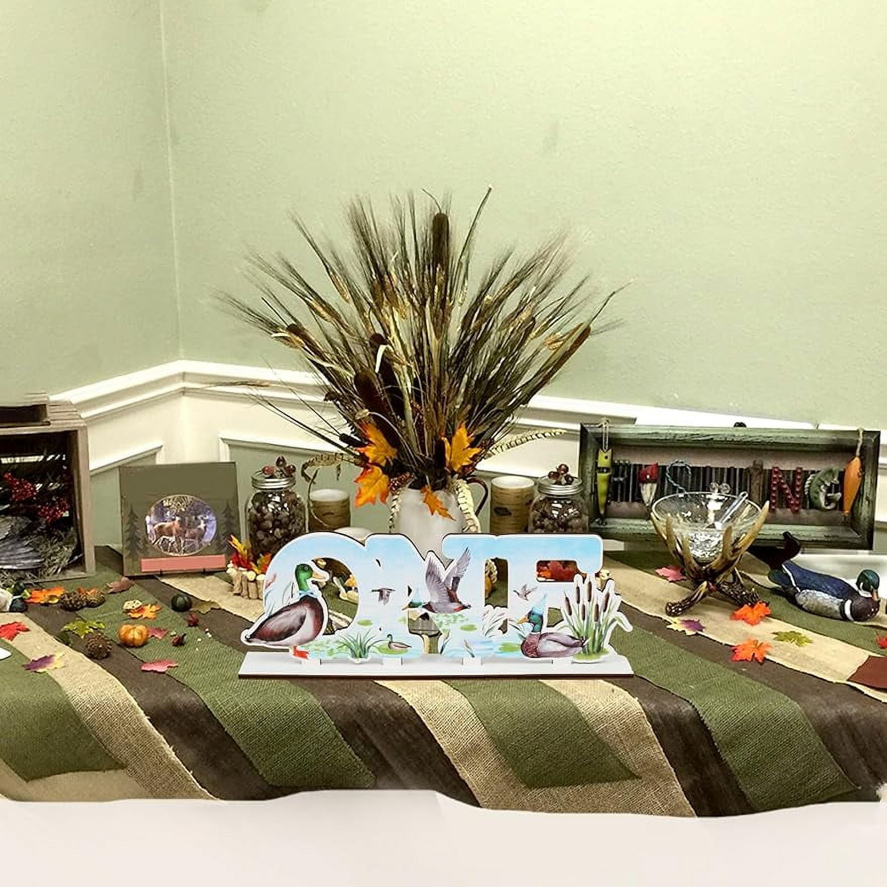 Balterever Duck Hunting Table Decorations Mallard Duck One Wooden Table ...