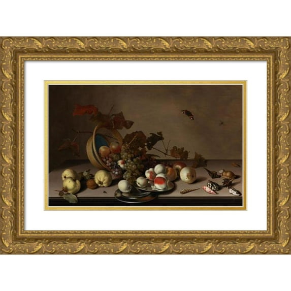 Balthasar van der Ast 14x11 Gold Ornate Wood Frame and Double Matted ...