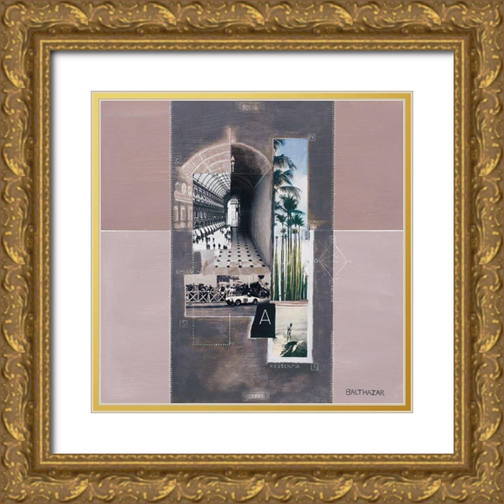 Balthazar 20x20 Gold Ornate Wood Framed with Double Matting Museum Art ...