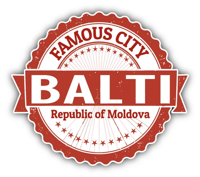 Balti City Moldova Grunge Travel Stamp Car Sticker Phone Decal Water ...