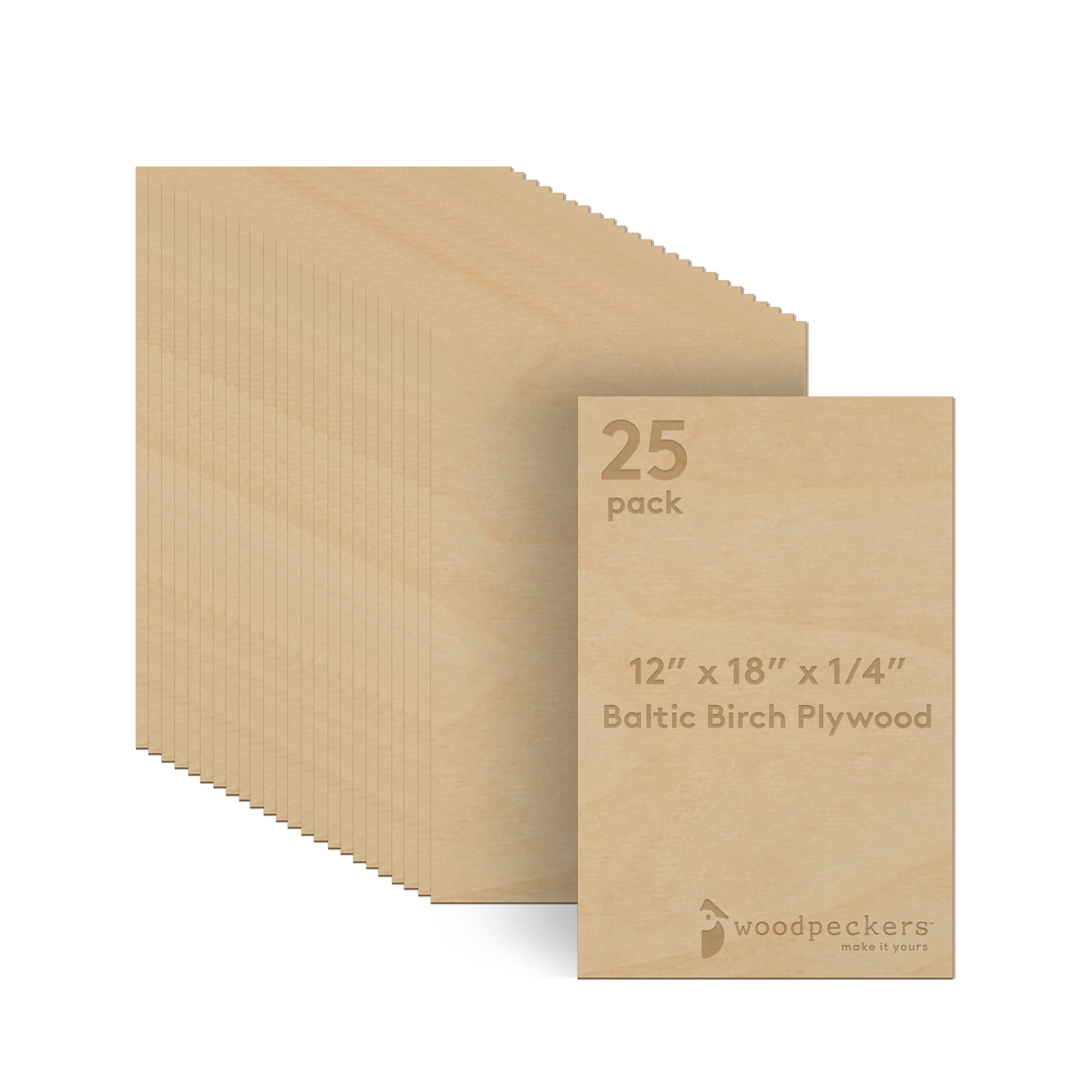 Baltic Birch Plywood, 12 x 18 x 1/4 Inch - 6 mm Craft Wood, Box of 25 B ...