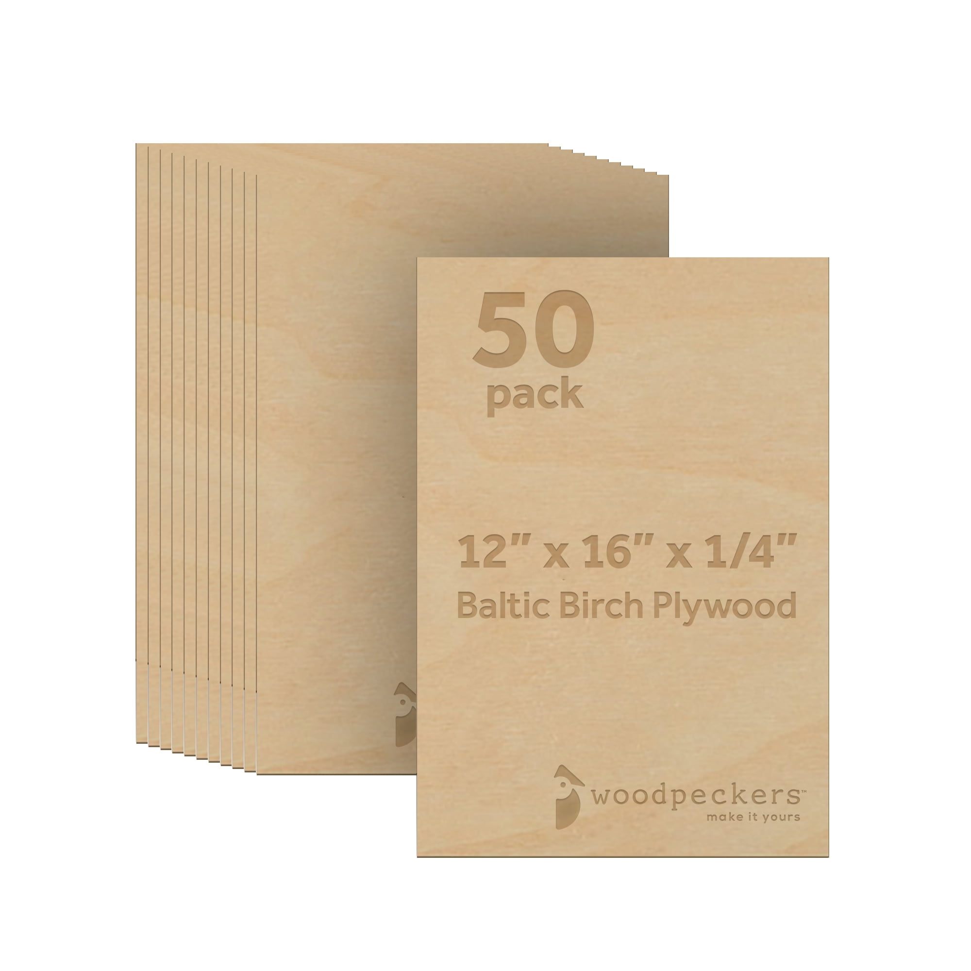 Baltic Birch Plywood, 12 x 18 x 1/4 Inch - 6 mm Craft Wood, Box of 50 B ...