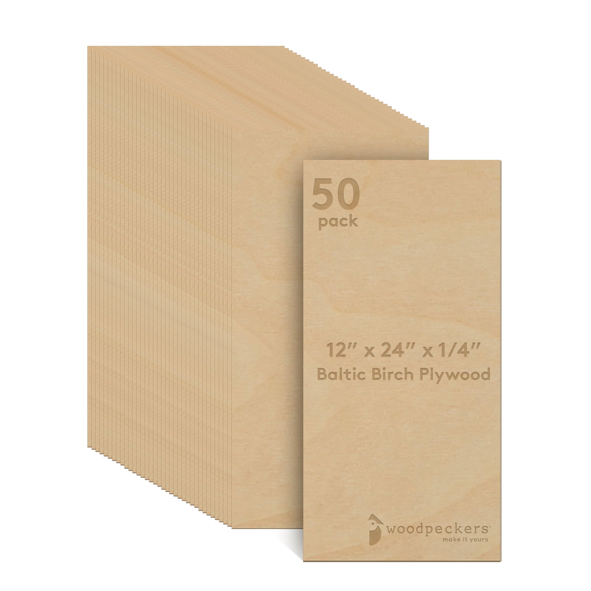 Baltic Birch Plywood, 6 mm 1/4 x 12 x 24 Inch Craft Wood, Box of 50 B ...
