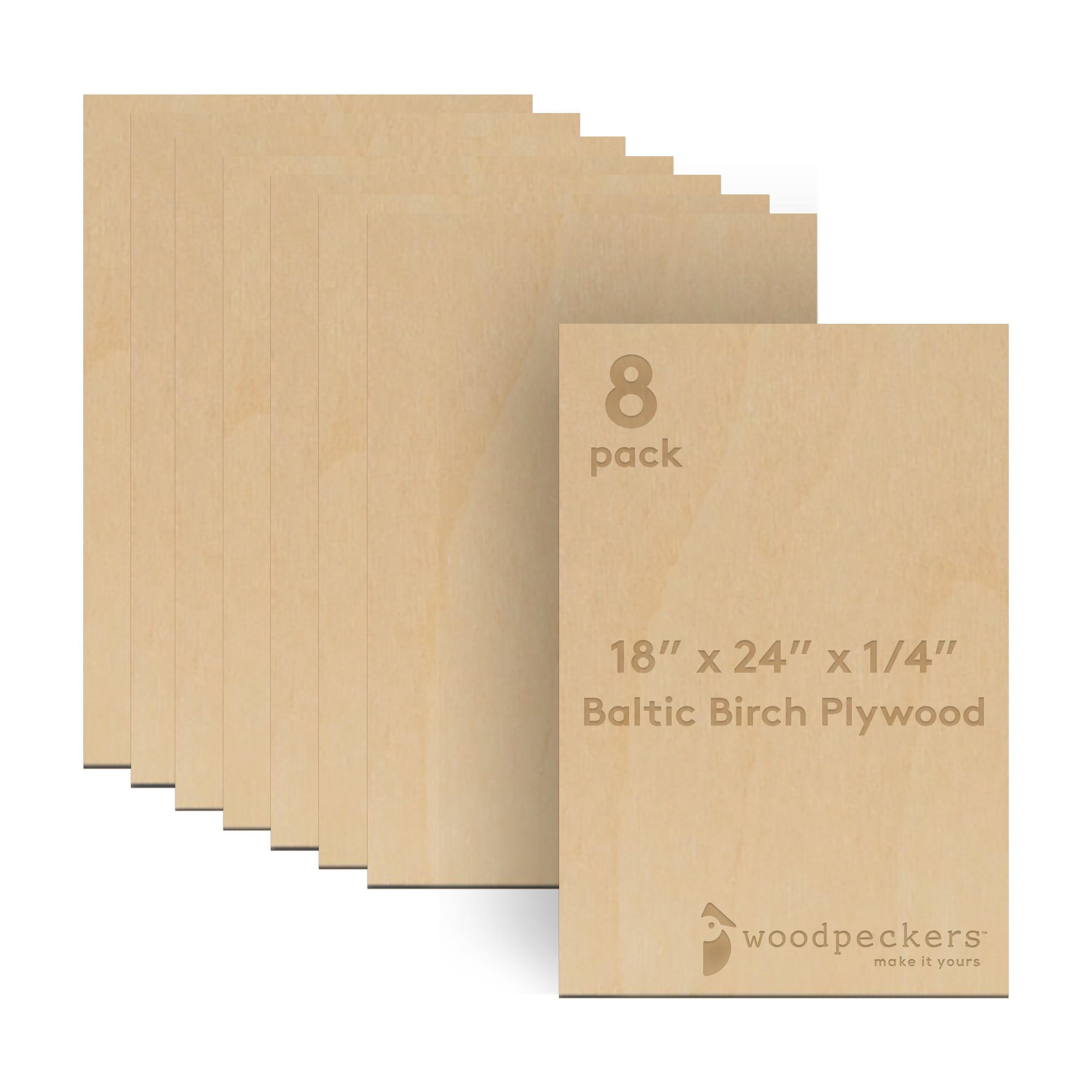 Baltic Birch Plywood, 18 x 24 x 1/4 Inch - 6 mm Craft Wood, Box of 8 B ...