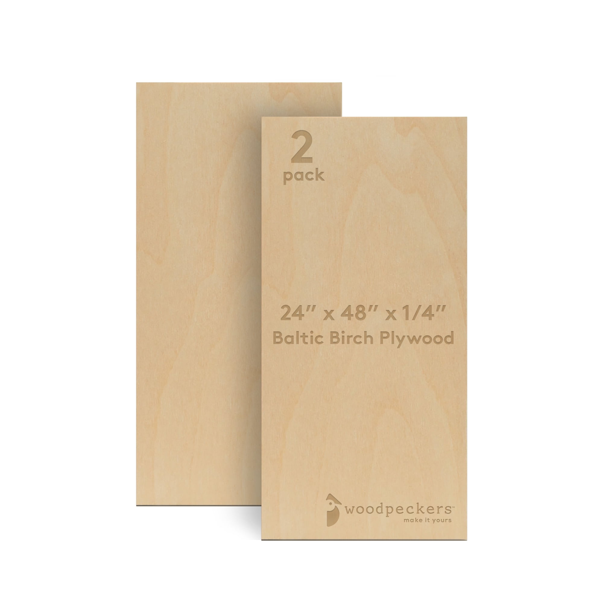 Baltic Birch Plywood 24 x 48 x 1/4 Inch - 6 mm Craft Wood, Pack of 2 B ...